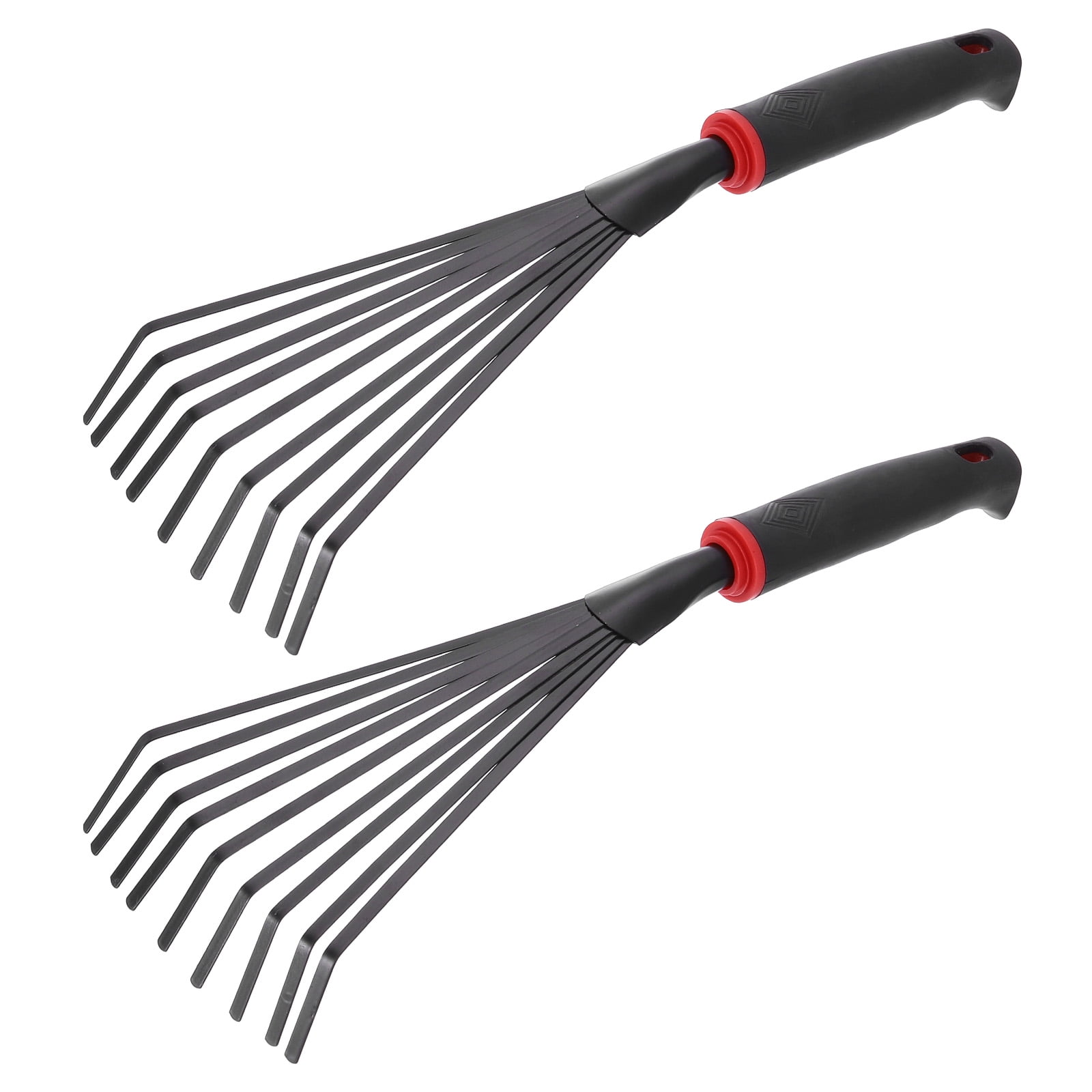 Uxcell 2pcs Gardening Leaf Rake 15.96" Small Leaf Rake Soil Tiller ...