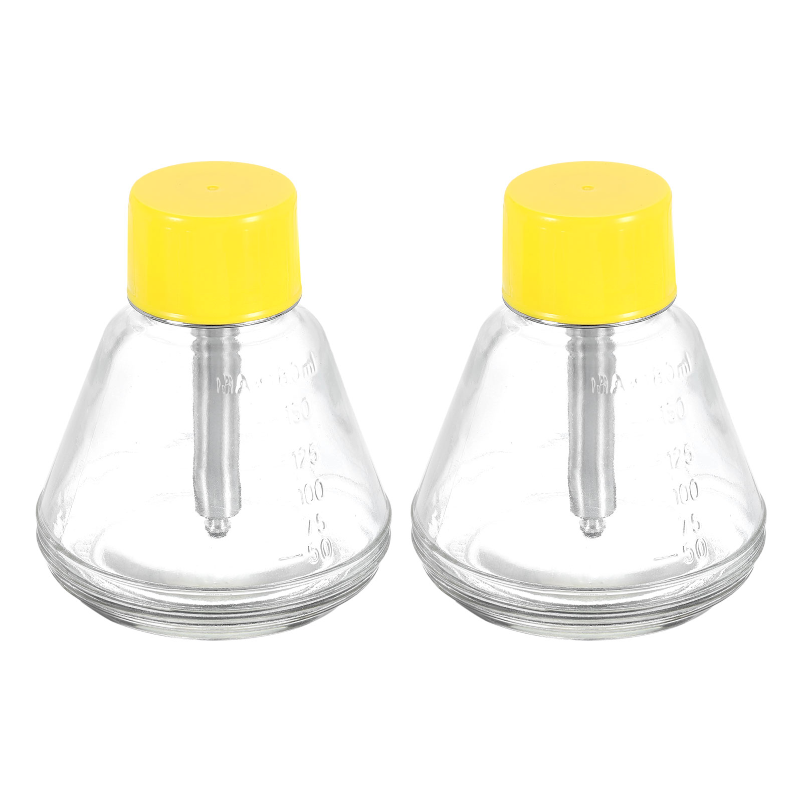 Uxcell 2pcs Glass Solvent Alcohol Dispensers 180ml Conical Push Down ...