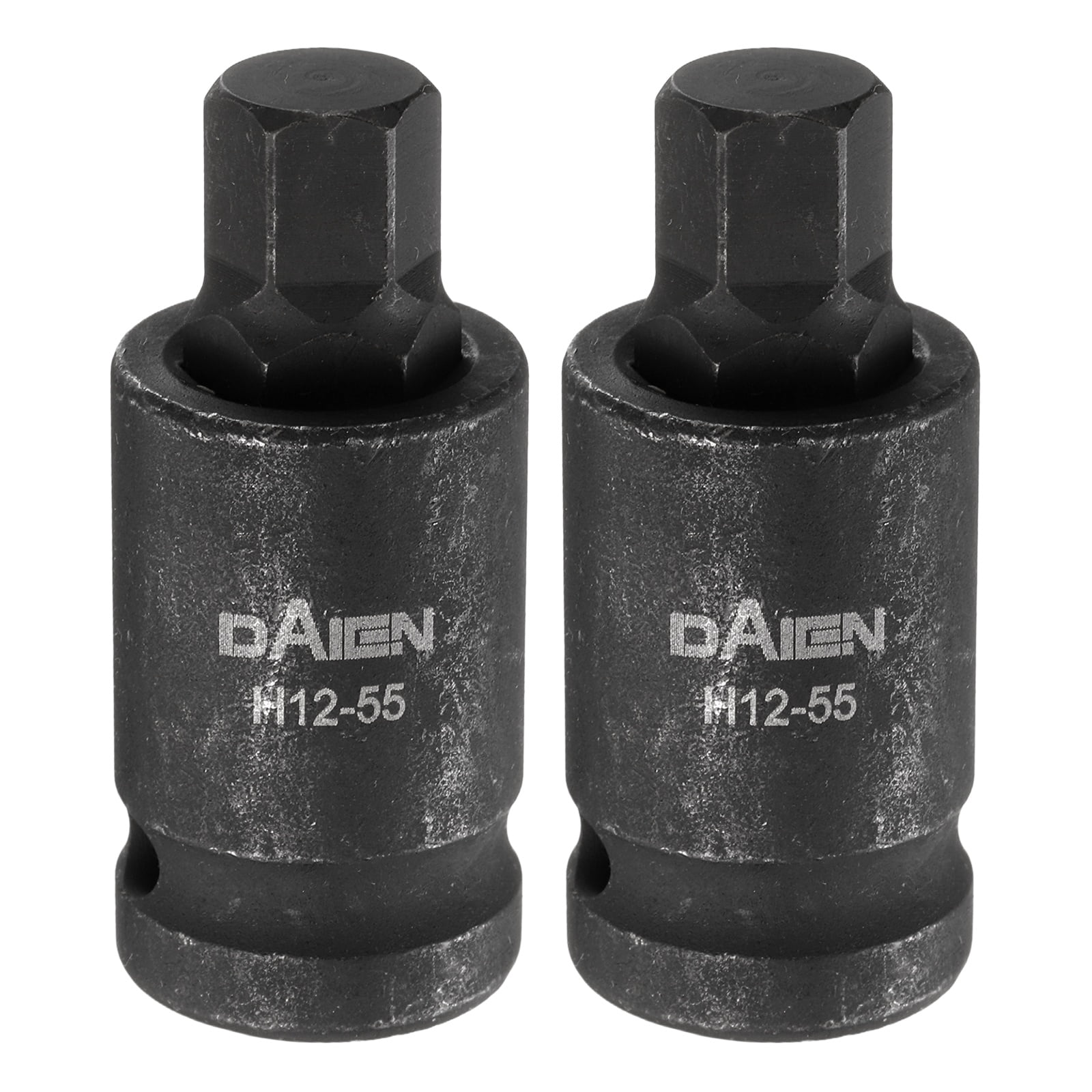 Uxcell 2pcs H12 Hex Bit Socket 55mm/2.17" Length 1/2" Square Drive ...
