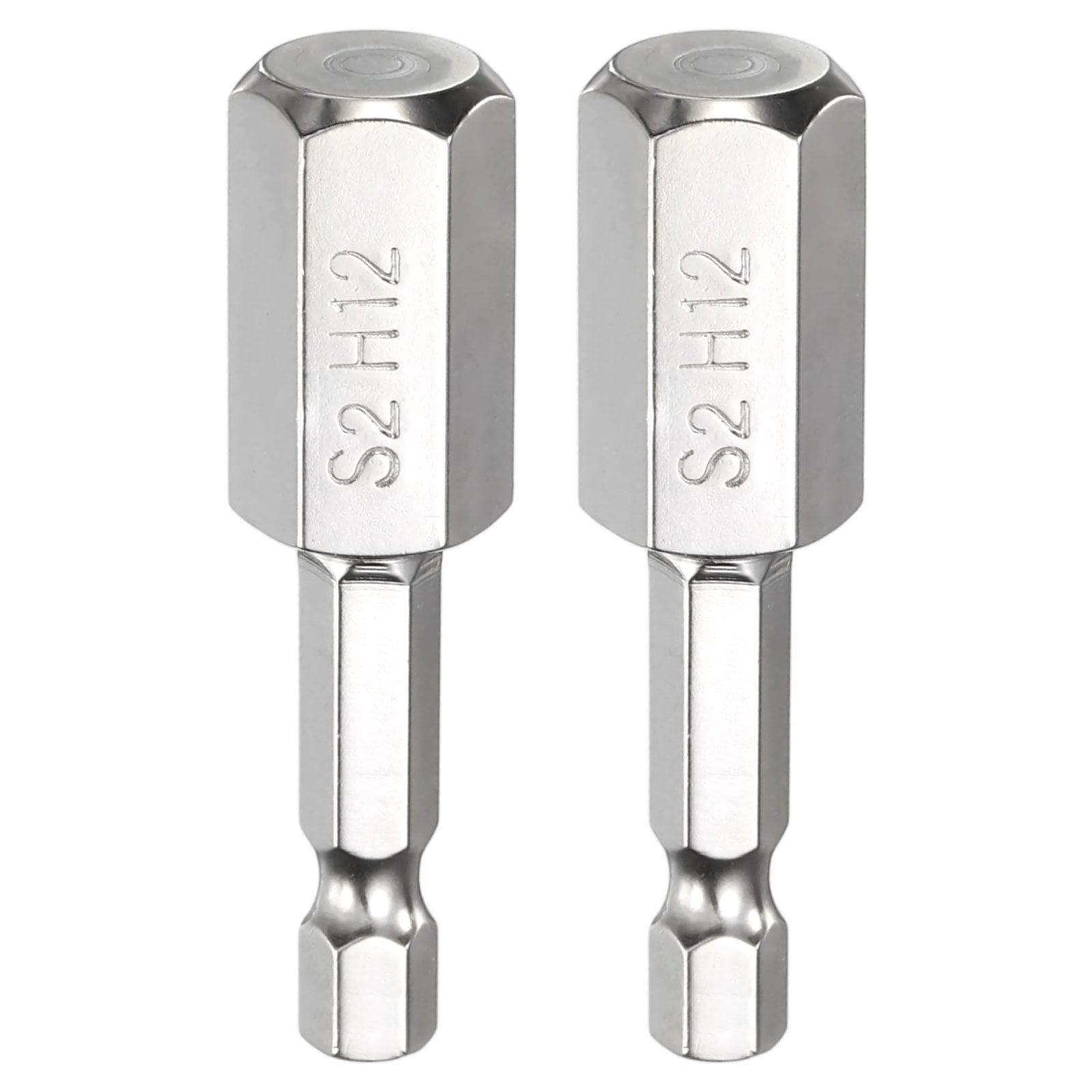 Uxcell 2pcs H12 Hex Head Screwdriver Bit 12mm Metric Flat Tip 1/4" Hex ...