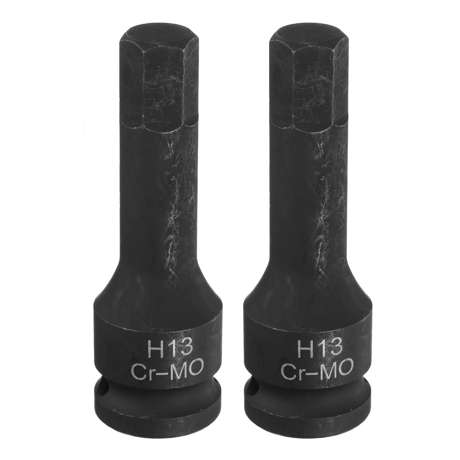Uxcell 2pcs H13 (13mm) Hex Impact Bit Socket 1/2" Drive Hex CR-MO Steel Screwdriver Socket ...