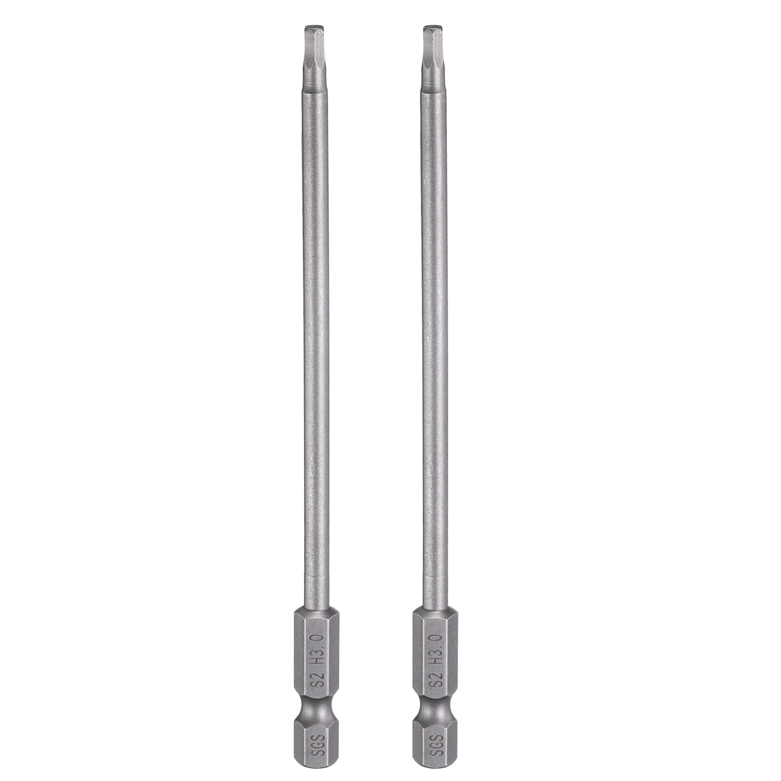 Uxcell 2pcs H3.0 Hex Head Drill Bit Wrench 3mm Metric Flat Tip 1/4" Hex ...