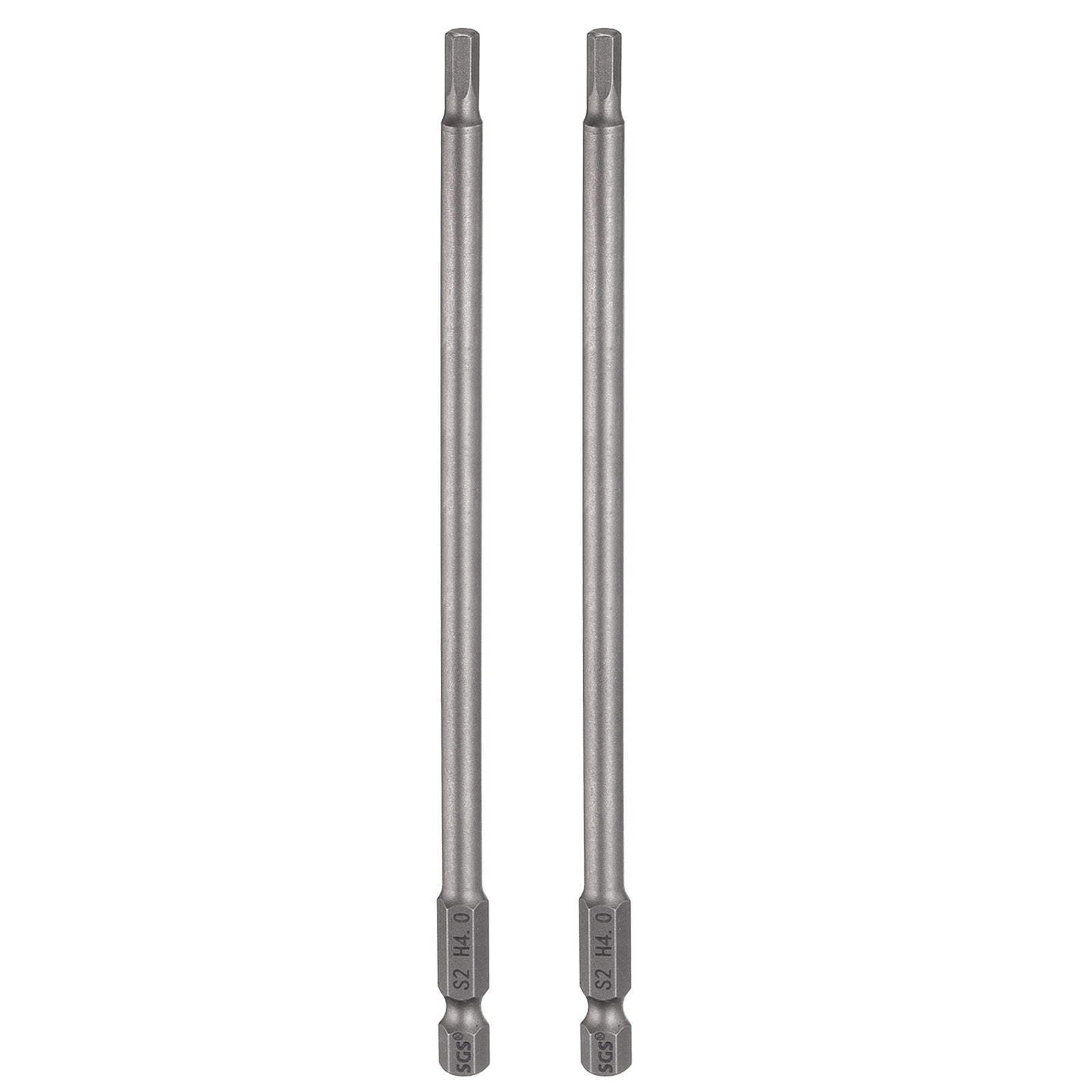 Uxcell 2pcs H4.0 Hex Head Drill Bit Wrench 4mm Metric Flat Tip 1/4" Hex ...