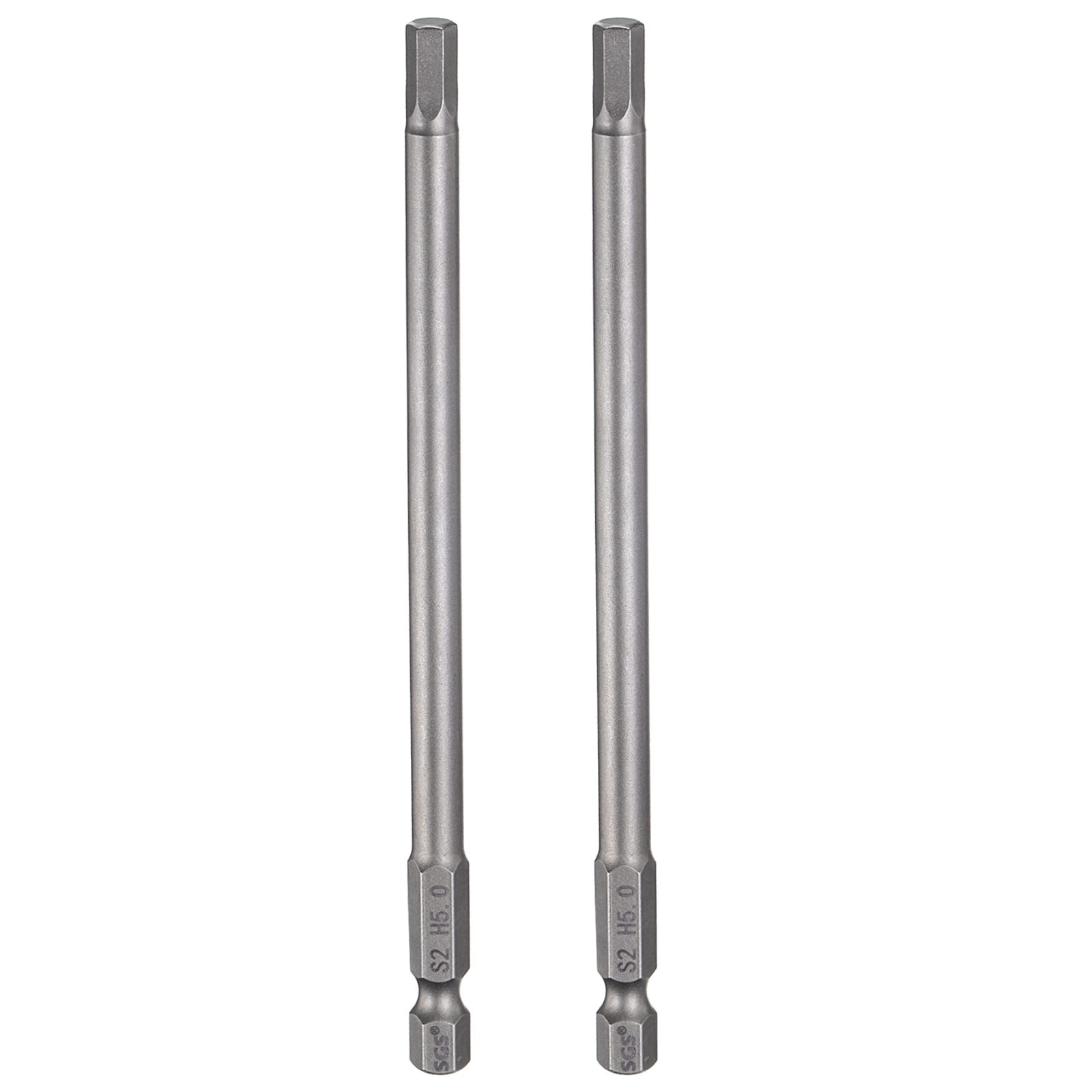 Uxcell 2pcs H5.0 Hex Head Drill Bit Wrench 5mm Metric Flat Tip 1/4" Hex ...