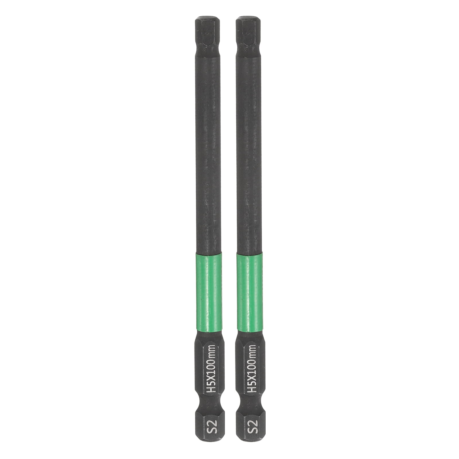 Uxcell 2pcs H5 Flat Hex Head Screwdriver Bit 5mm Metric Tip 1/4" Hex ...