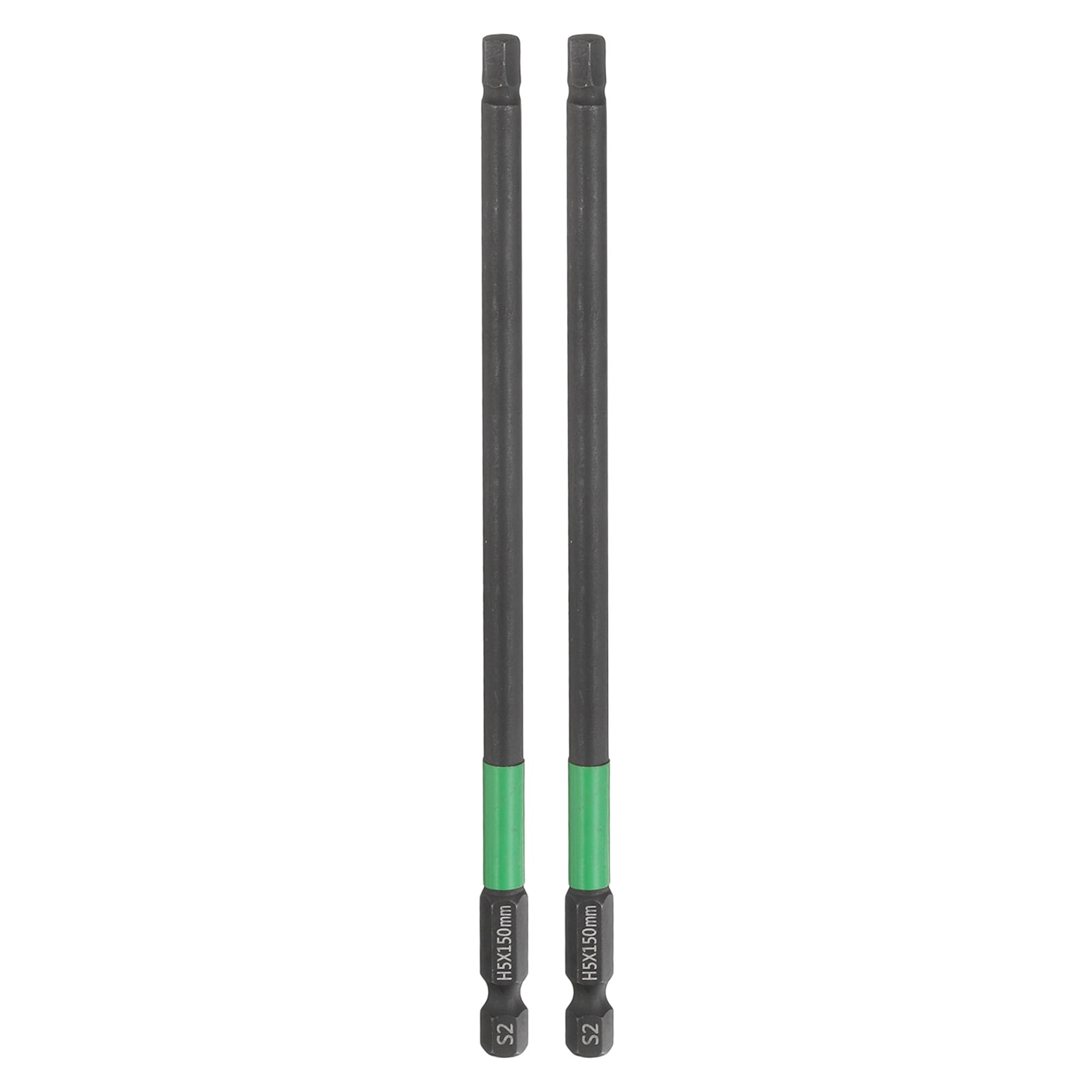 Uxcell 2pcs H5 Flat Hex Head Screwdriver Bit 5mm Metric Tip 1/4" Hex ...