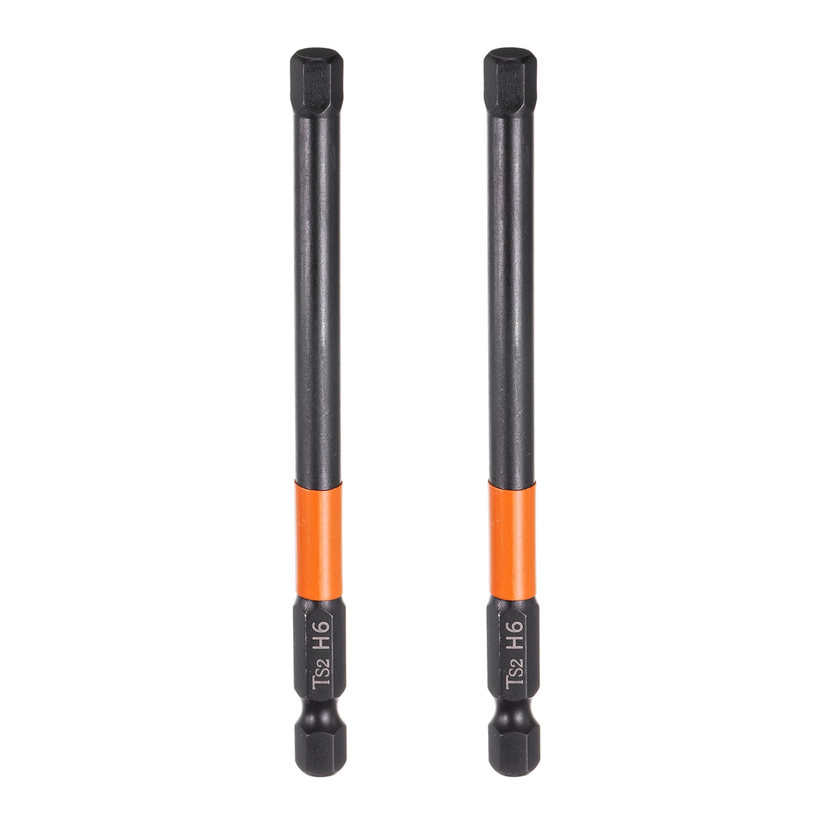 Uxcell 2pcs H6 Hex Head Drill Bit Wrench 6mm Metric Flat Tip 1/4" Hex Shank 100mm (4") Long ...