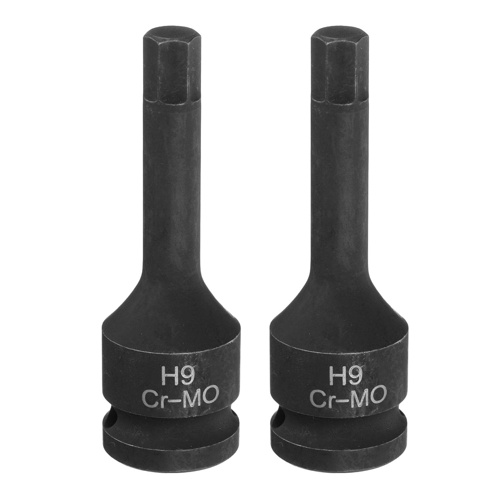 Uxcell 2pcs H9 (9mm) Hex Impact Bit Socket 1/2" Drive Hex CR-MO Steel ...