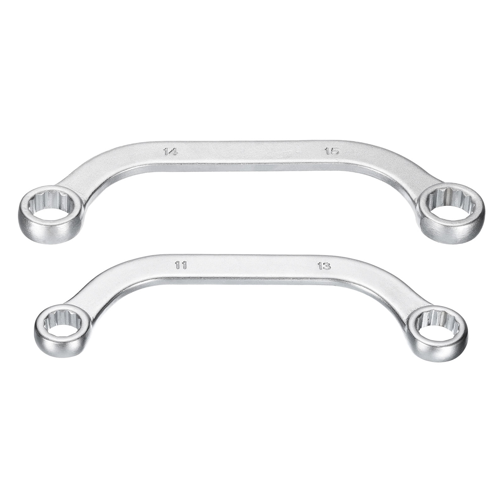 Uxcell 2pcs Half Moon Double Box Wrench Metric 11x13mm/14x15mm 12-Point ...