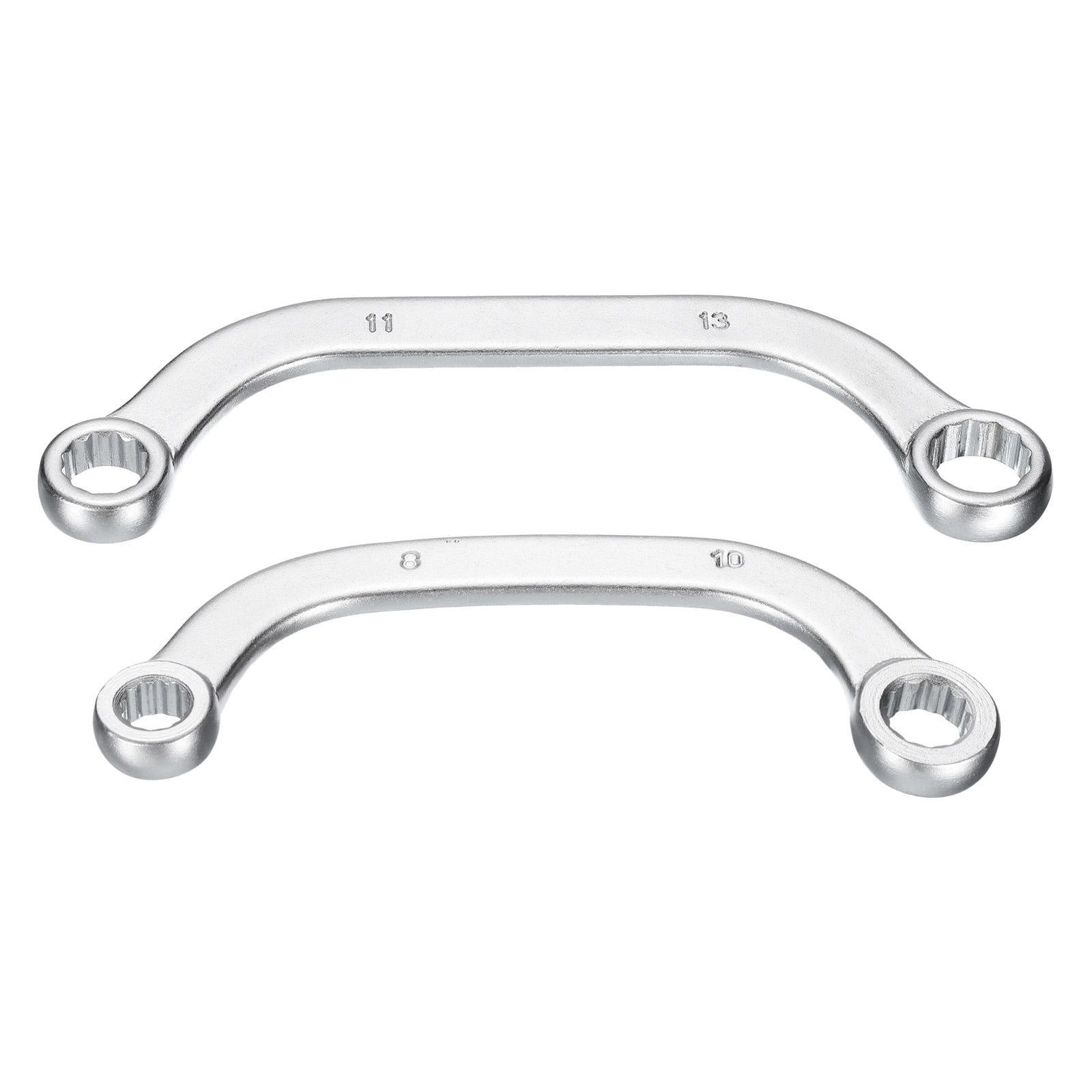 Uxcell 2pcs Half Moon Double Box Wrench Metric 8x10mm/11x13mm 12-Point ...
