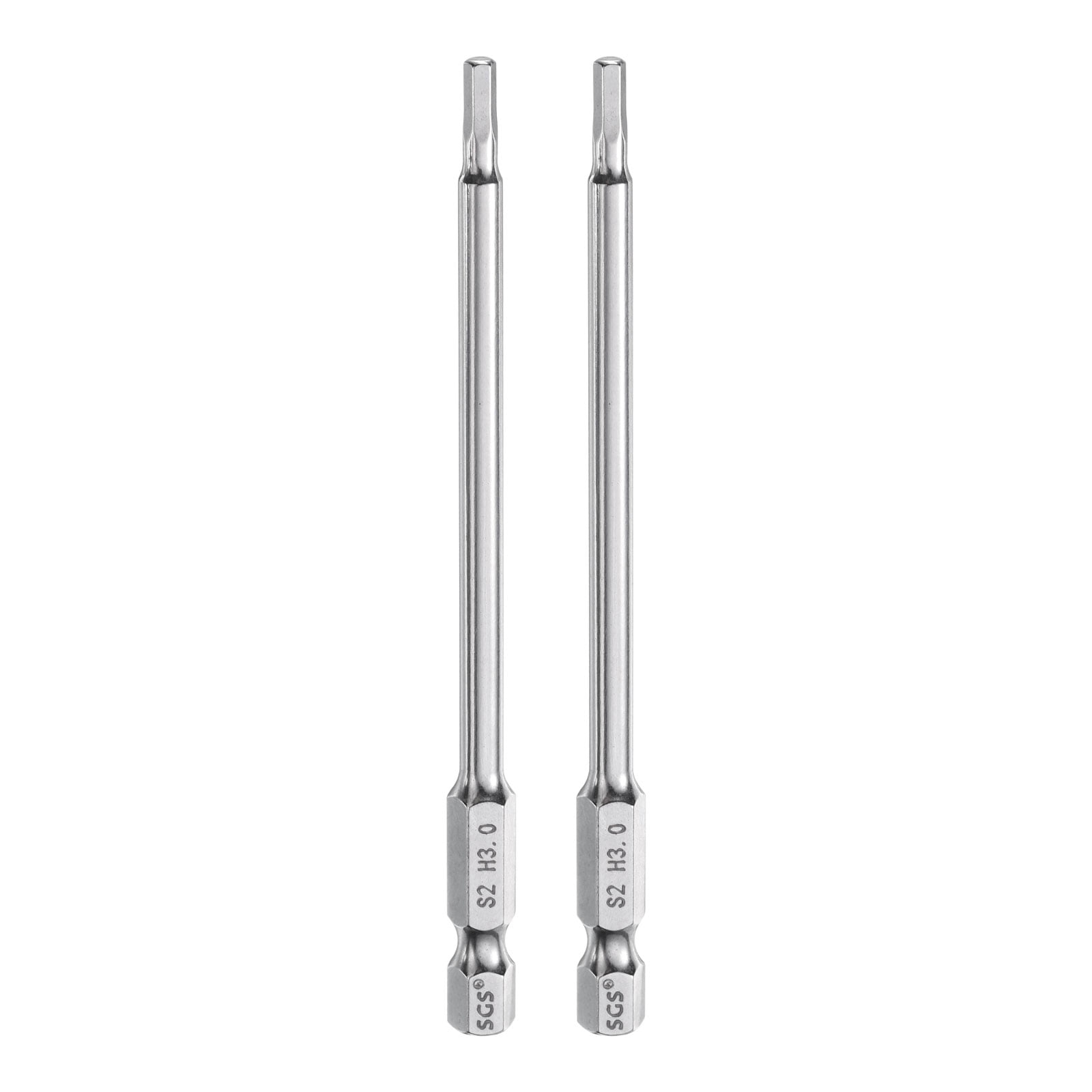Uxcell 2pcs Hex Head Wrench Drill Bit 3mm (H3) 1/4" Shank 4" Long S2 ...