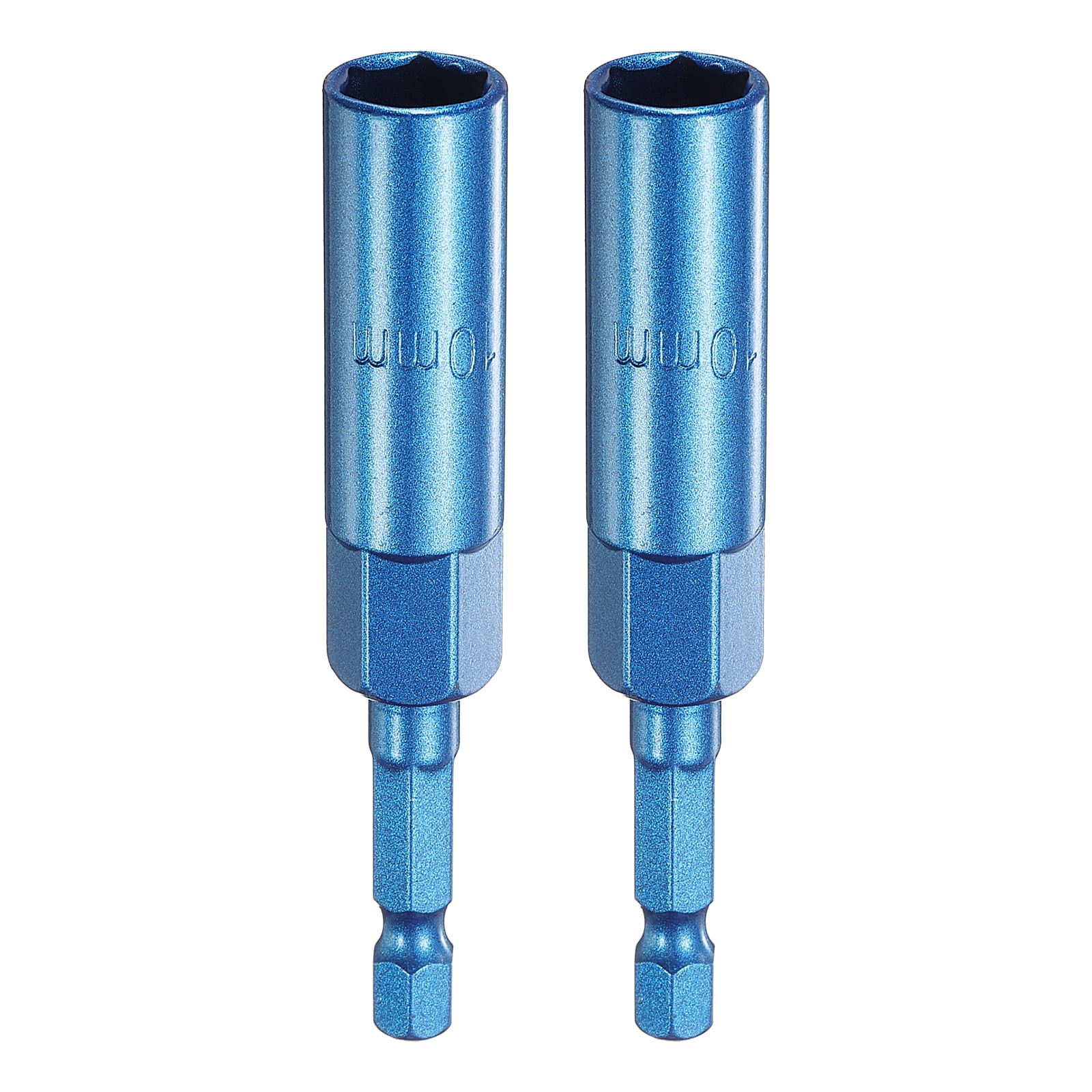 Uxcell 2pcs Hex Nut Driver Drill Bit 10mm 6-Points Socket 1/4" Hex Shank Magnetic Nut Setter CR ...