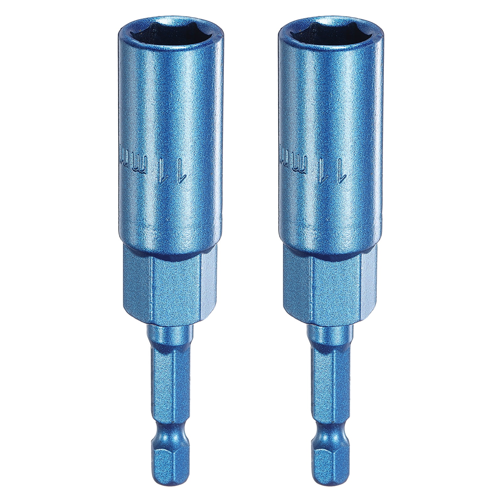 Uxcell 2pcs Hex Nut Driver Drill Bit 11mm 6-Points Socket 1/4" Hex ...