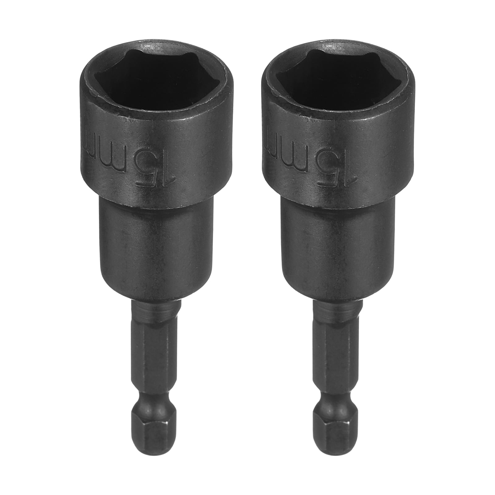 Uxcell 2pcs Hex Nut Driver Drill Bit 15mm 6-Points Socket 1/4" Hex ...