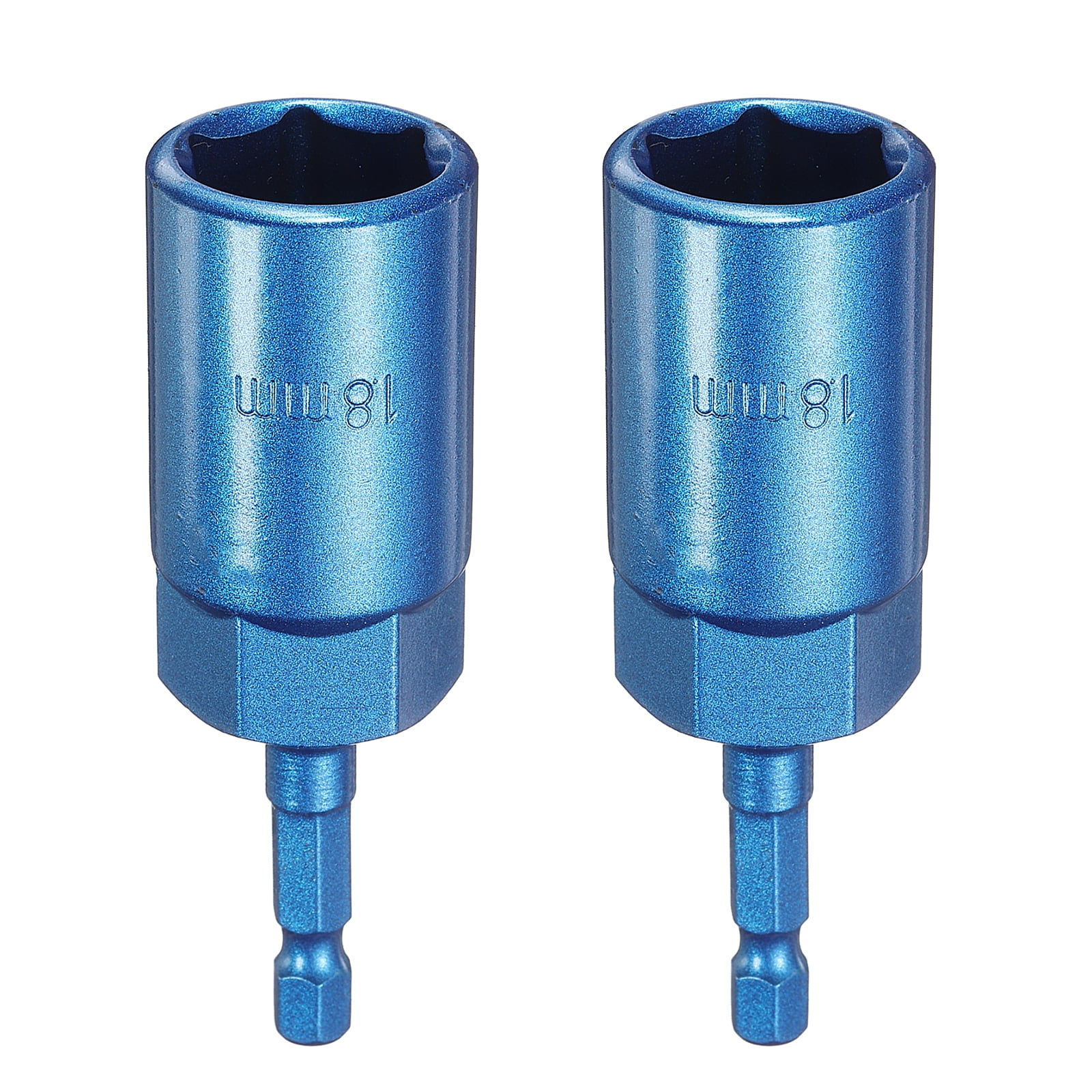 Uxcell 2pcs Hex Nut Driver Drill Bit 18mm 6-Points Socket 1/4" Hex ...