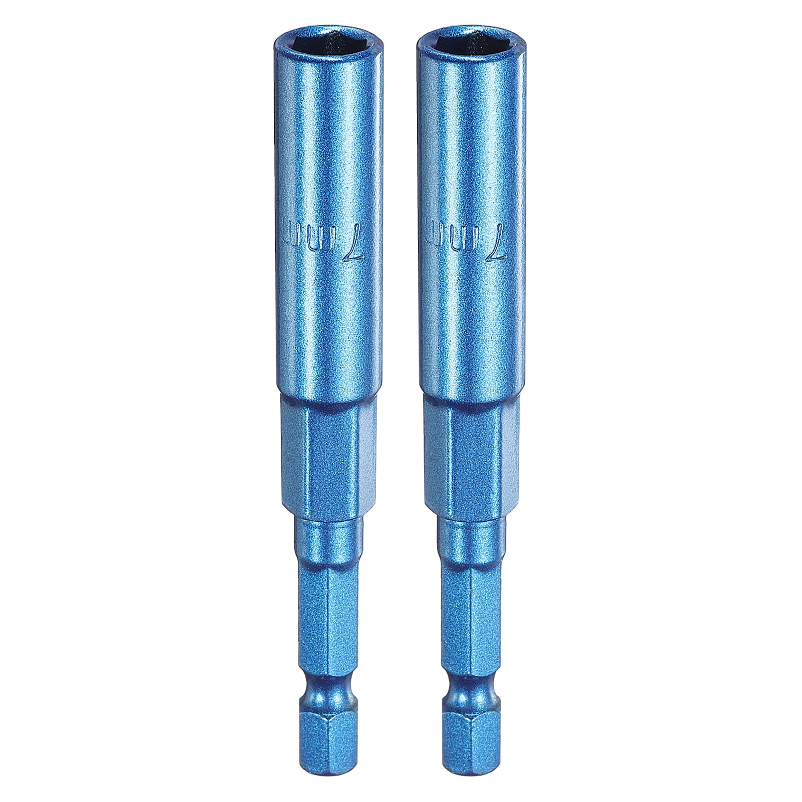 Uxcell 2pcs Hex Nut Driver Drill Bit 7mm 6-Points Socket 1/4" Hex Shank ...