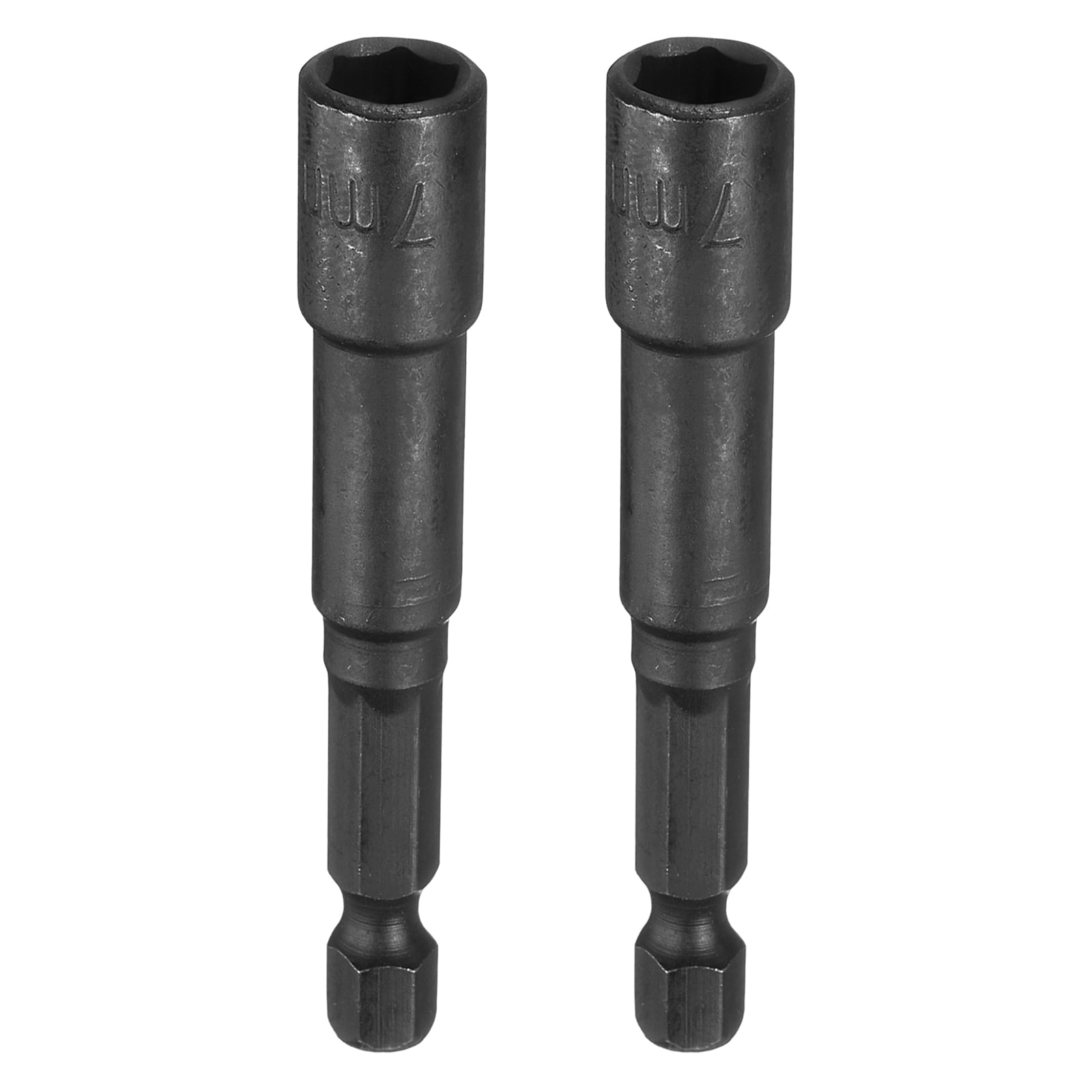 Uxcell 2pcs Hex Nut Driver Drill Bit 7mm 6-Points Socket 1/4" Hex Shank ...