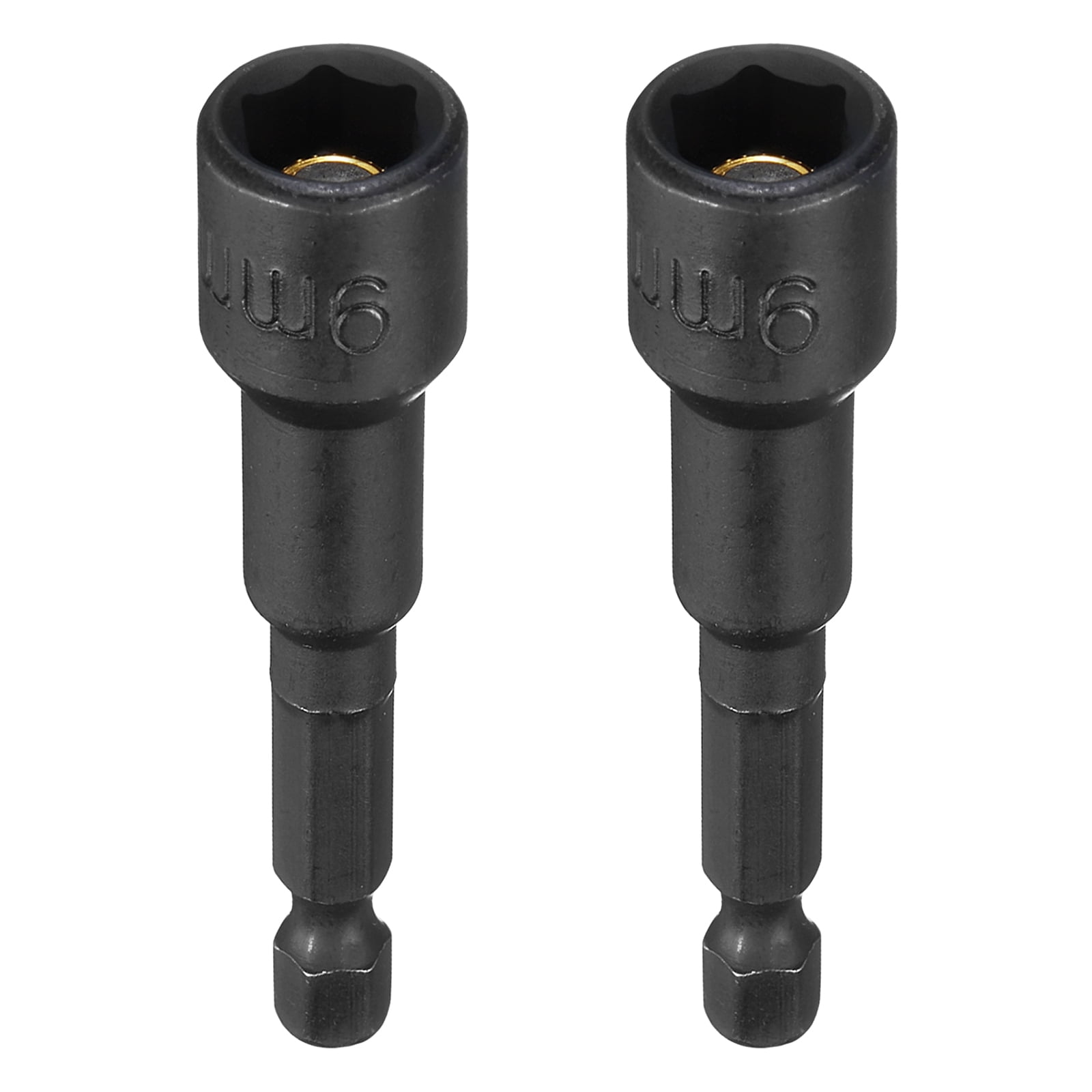 Uxcell 2pcs Hex Nut Driver Drill Bit 9mm 6-Points Socket 1/4" Hex Shank ...