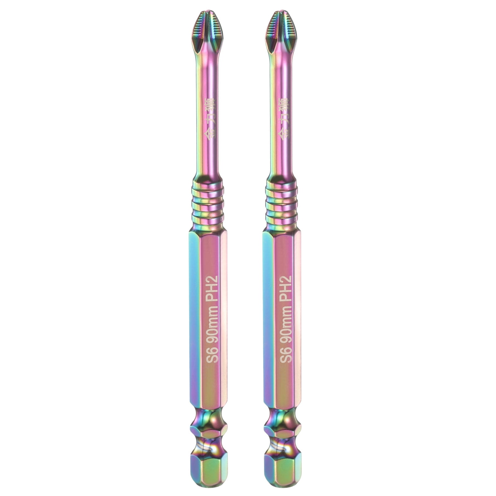 Uxcell 2pcs Impact Phillips Screwdriver Bit PH2 (#2) Anti Slip Teeth ...