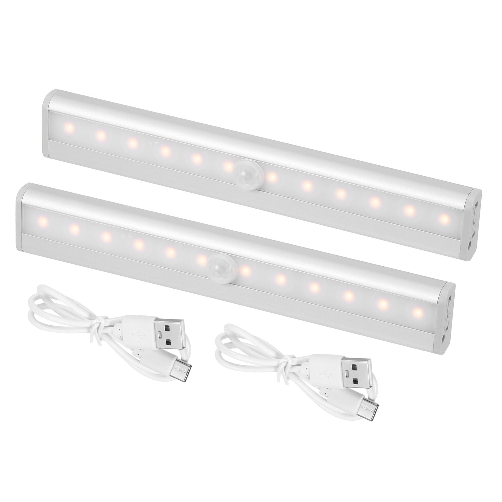 Uxcell 2pcs Indoor LED Stair Light Motion Sensor, Rechargeable Under ...