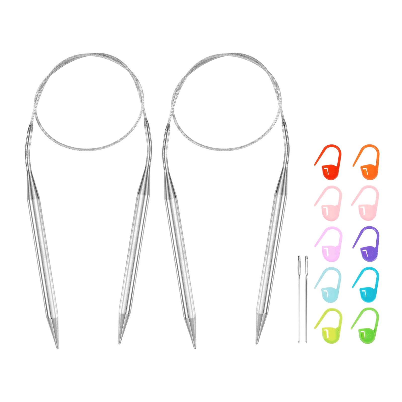 Uxcell 2pcs Knitting Needles Size US 11(8mm) Circular Needle 24 Inch ...