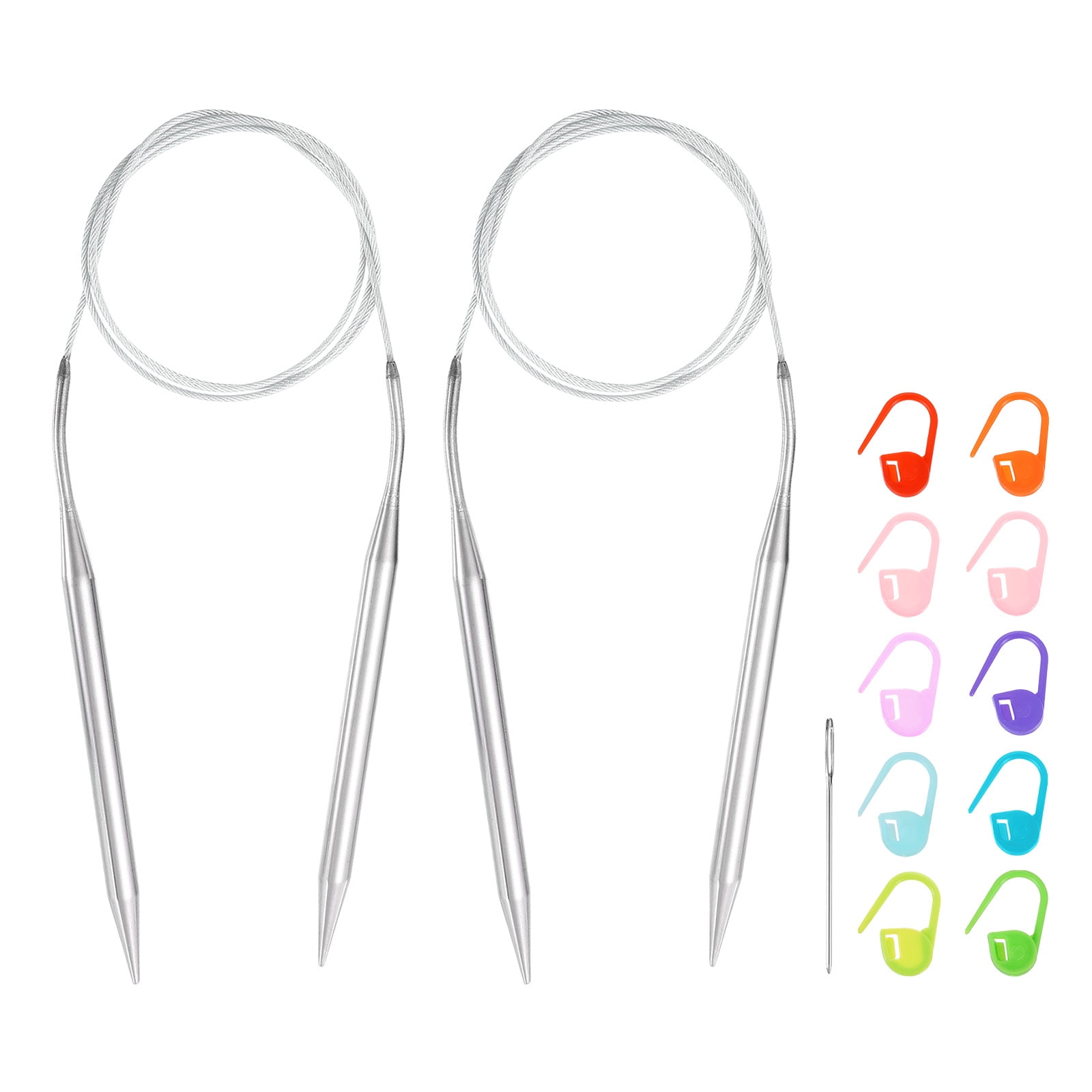Uxcell 2pcs Knitting Needles Size US 11(8mm) Circular Needle 39 Inch ...