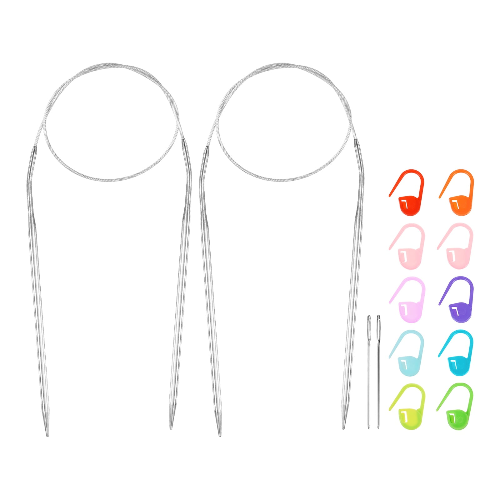 Uxcell 2pcs Knitting Needles Size US 6(4mm) Circular Needle 24 Inch ...