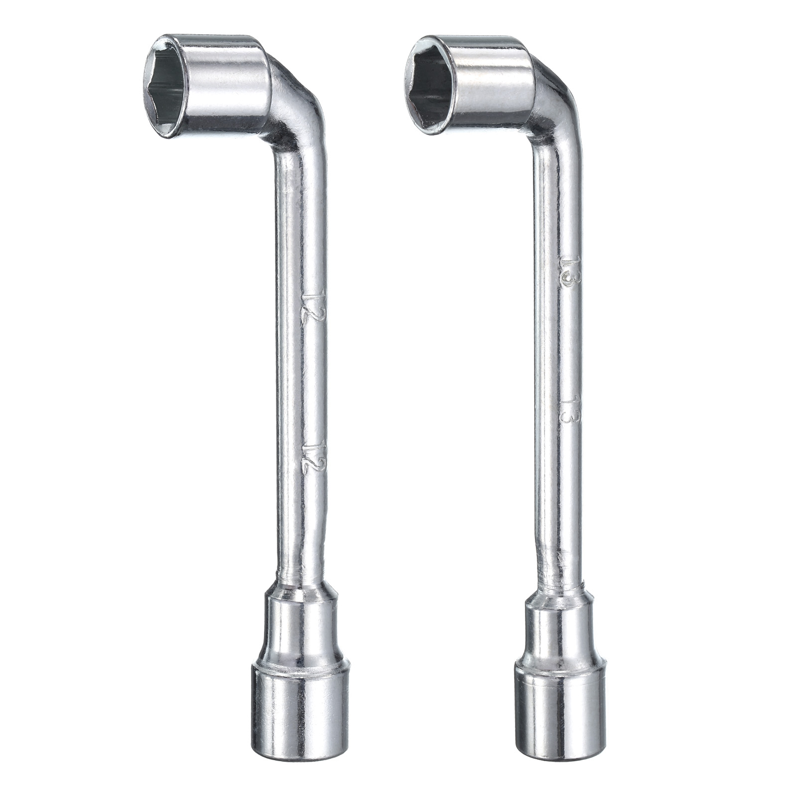 Uxcell 2pcs L Shaped Angled Hex Socket Wrench 12mm 13mm 45# Steel ...