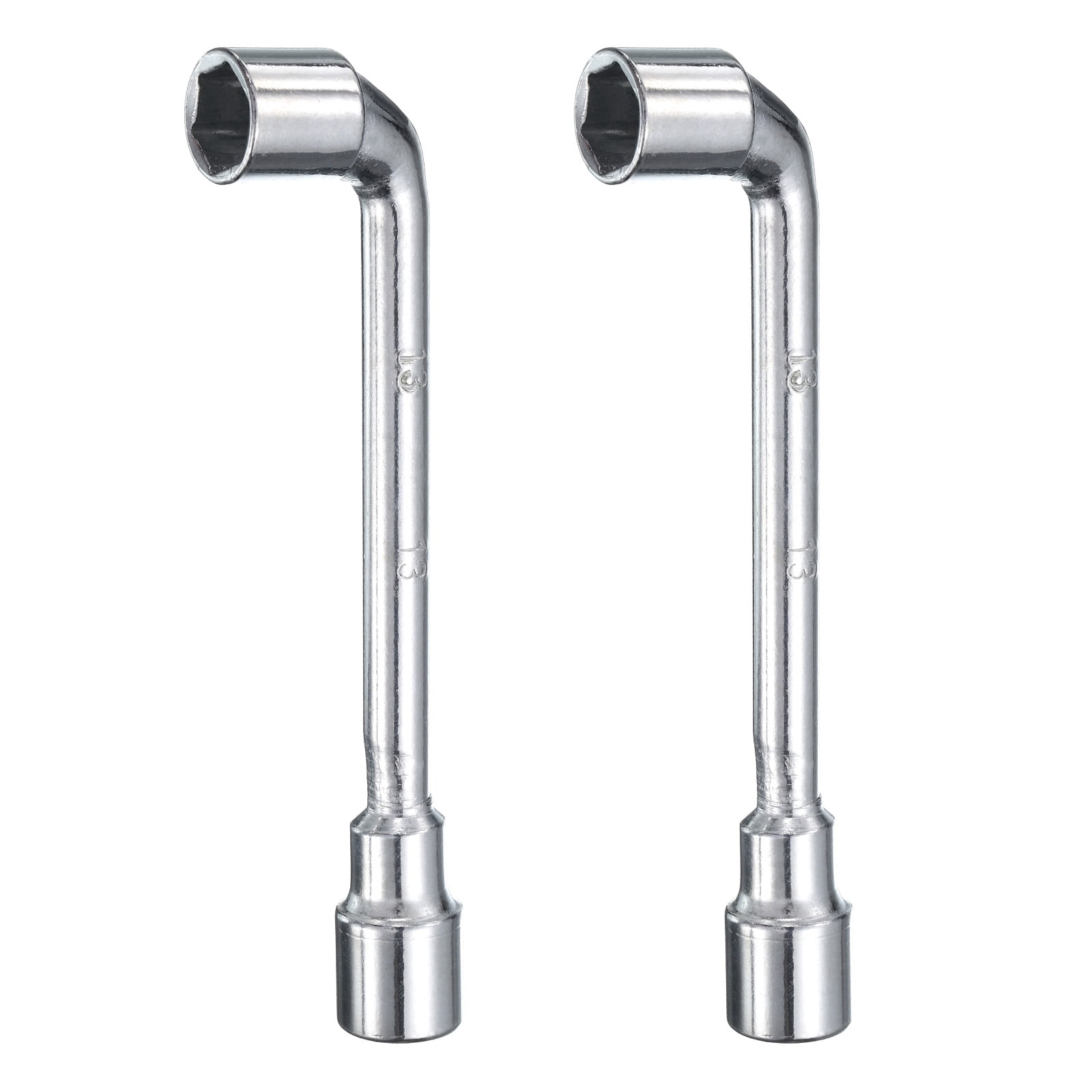 Uxcell 2pcs L Shaped Angled Hex Socket Wrench 13mm 45# Steel Double ...