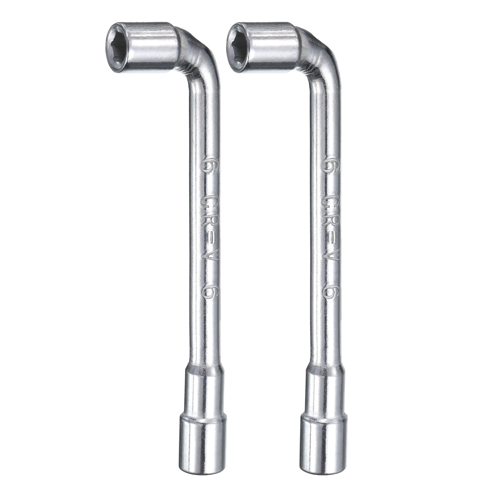 Uxcell 2pcs L Shaped Angled Hex Socket Wrench 6mm 45# Steel Double ...