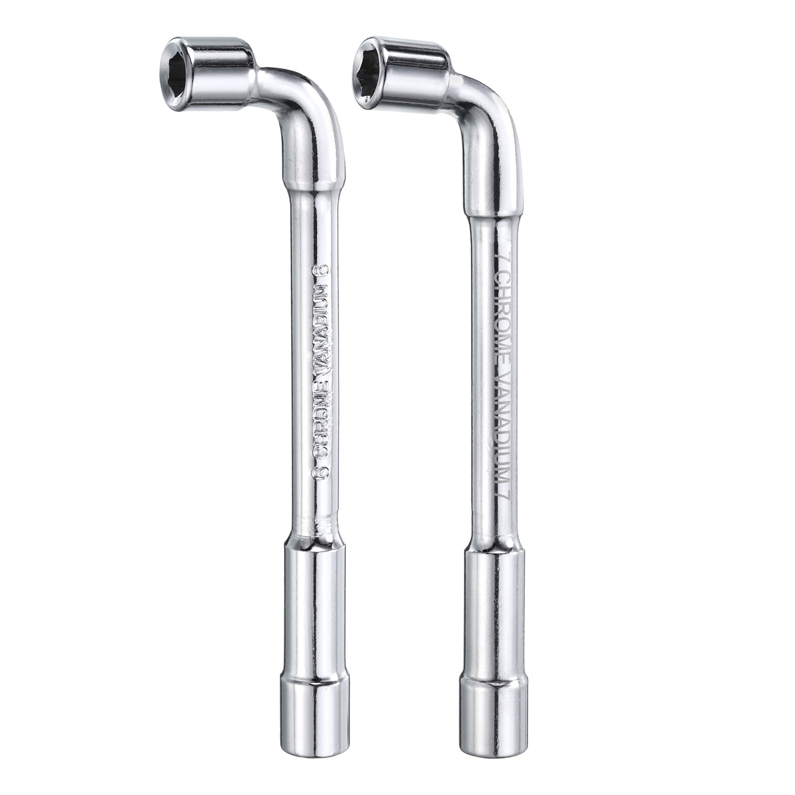 Uxcell 2pcs L Shaped Angled Socket Spanner 6mm 7mm High Carbon Steel ...