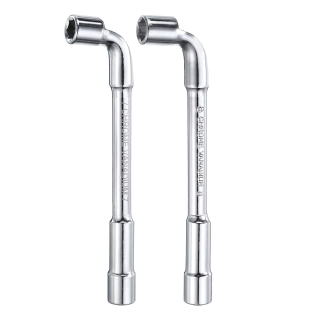 Uxcell 2pcs L Shaped Angled Socket Spanner 7mm 8mm High Carbon Steel ...