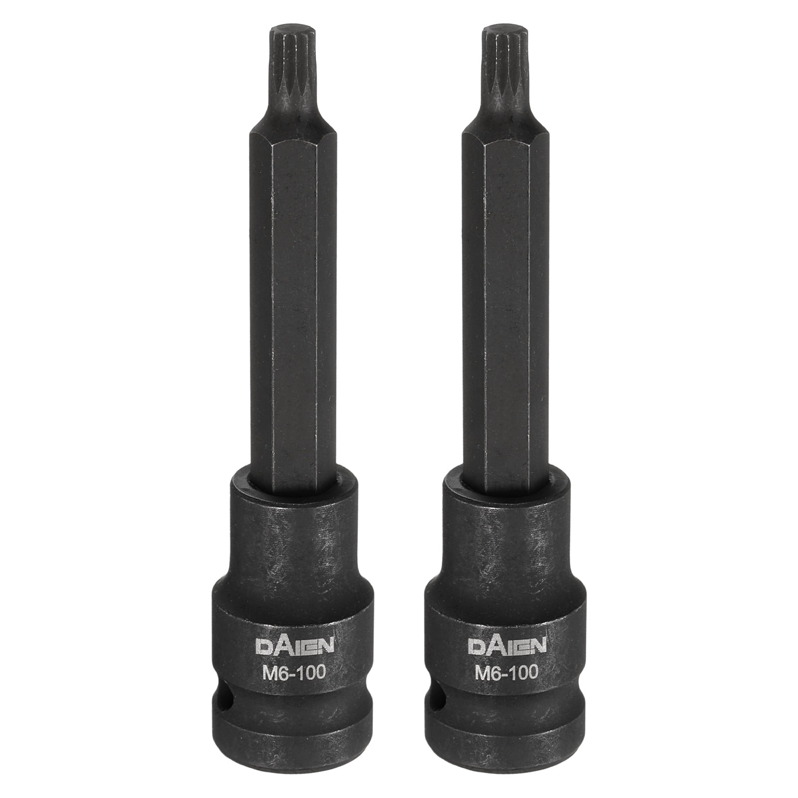 Uxcell 2pcs M6 Triple Square Bit Socket 100mm/3.94" Length 1/2" Square ...