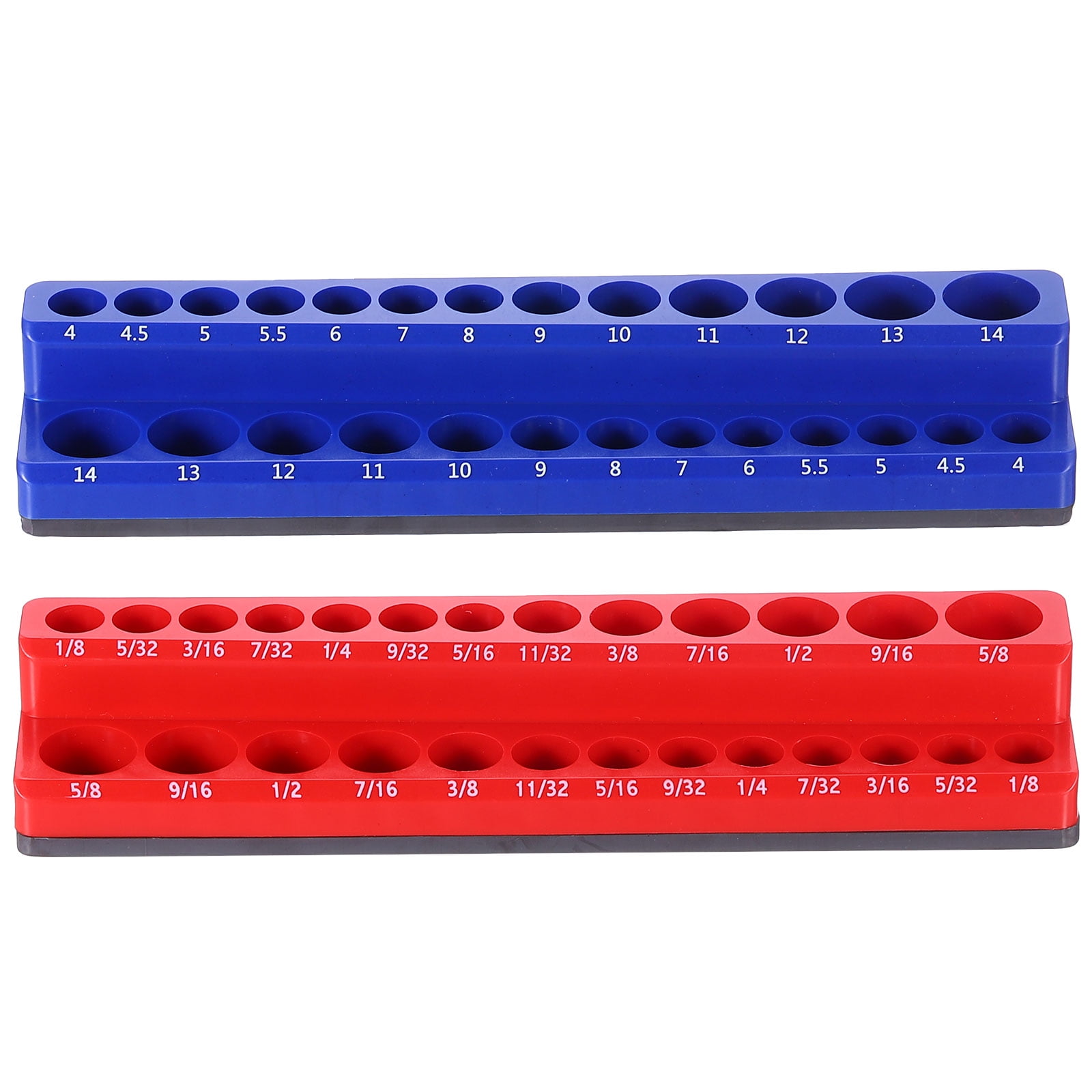 Uxcell 2pcs Magnetic Socket Organizer 1/4" Drive Metric SAE Socket Tray ...