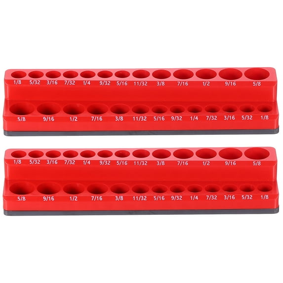 Uxcell 2pcs Magnetic Socket Organizer 1/4" Drive SAE Socket Holder Tray ...