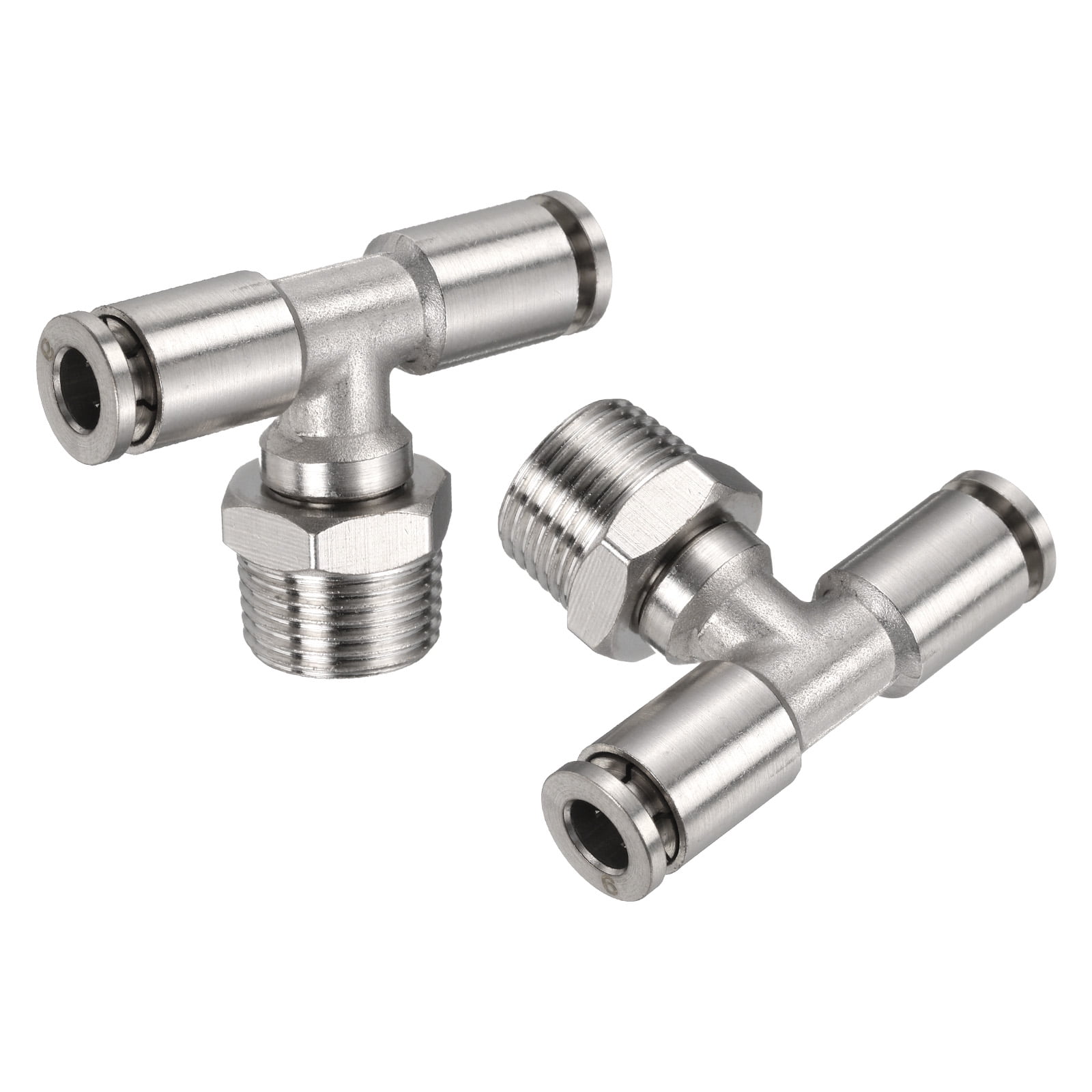 Uxcell 2pcs Male Branch Tee 6mm Tube ID x 3/8" PT Thread Push to ...