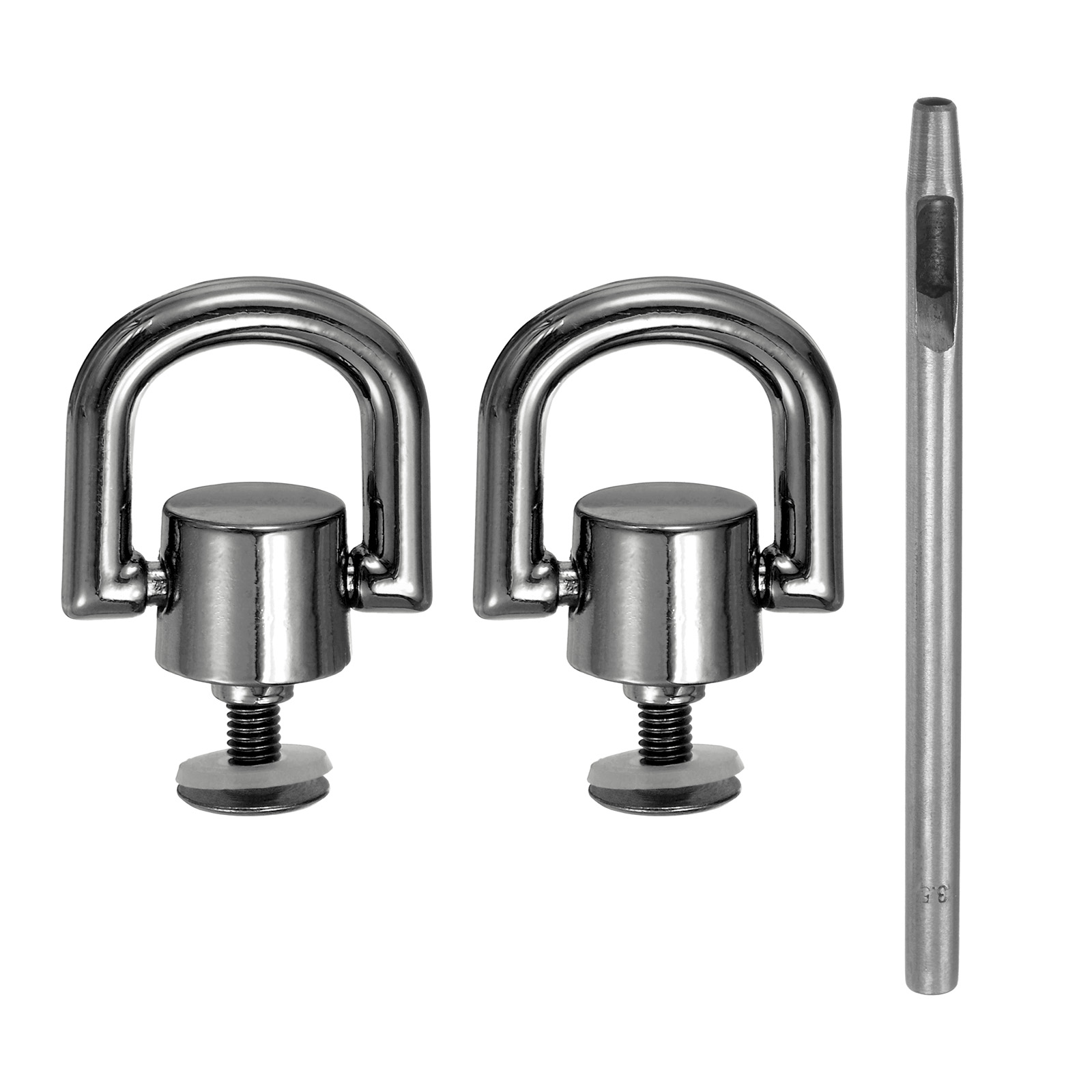 Uxcell 2pcs Metal Studs Rivets 8mm D-Ring Button Rivets with 3.5mm ...