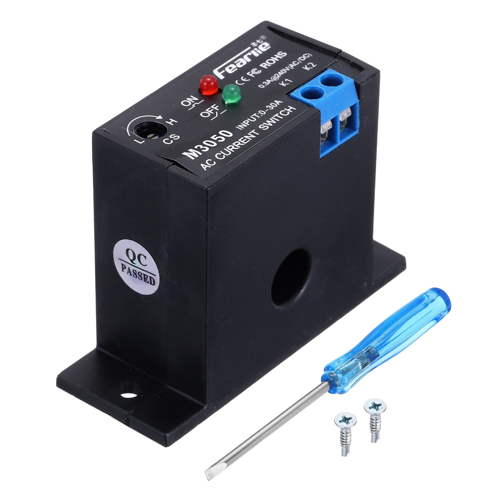 Uxcell 2pcs Miniature Current Switch 0-30A Normally Open AC Current ...