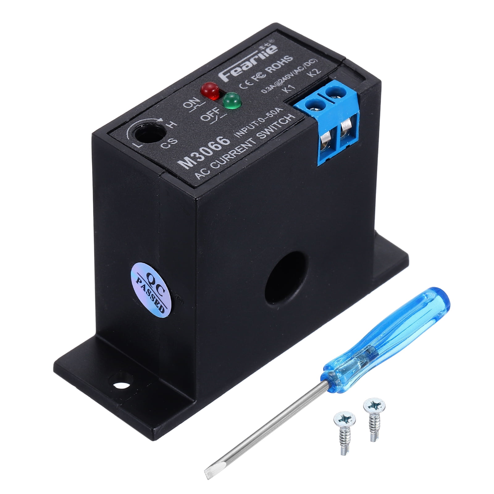 Uxcell 2pcs Miniature Current Switch 0-50A Normally Closed AC Current ...