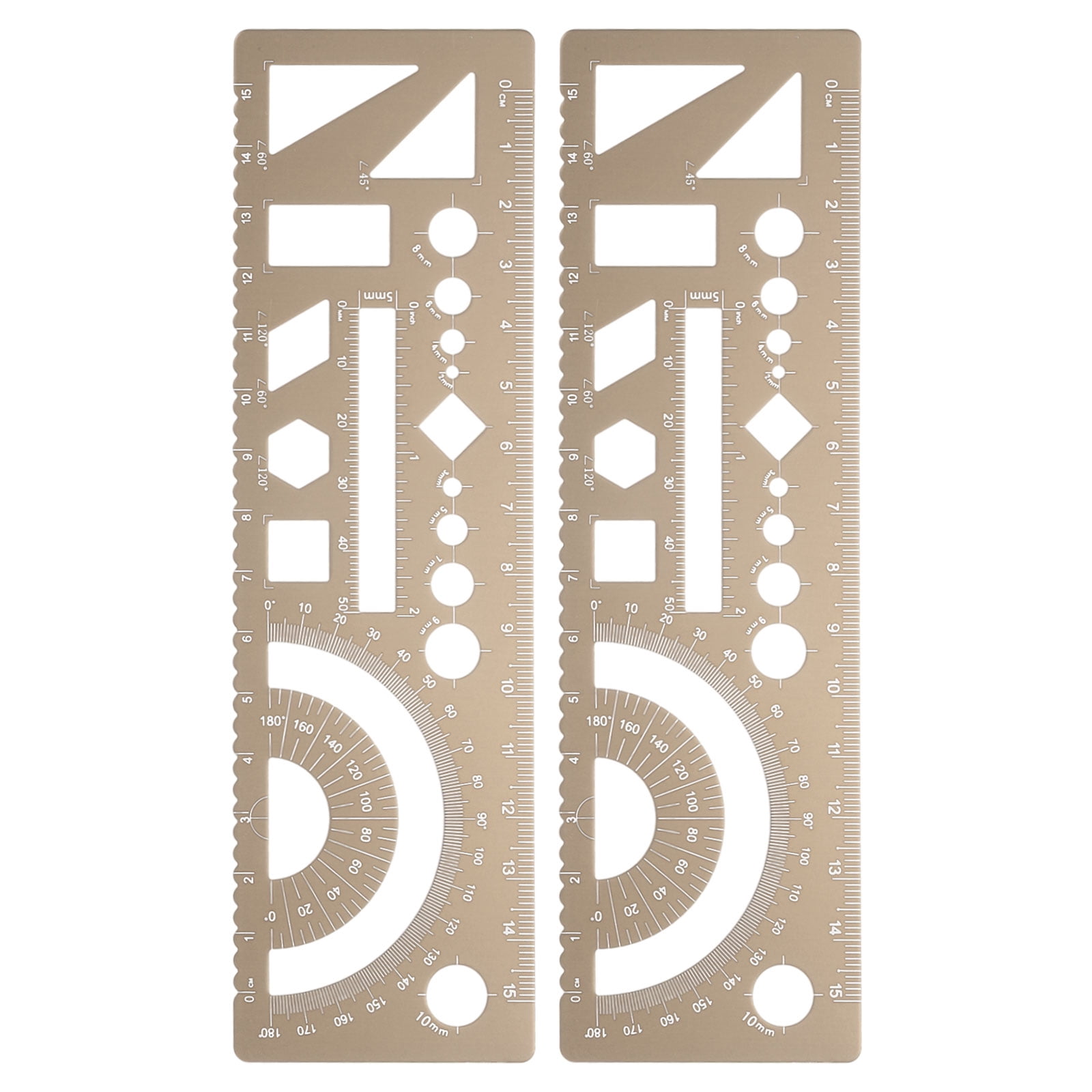 Uxcell 2pcs Multifunctional Geometric Rulers 15cm Metric and SAE ...