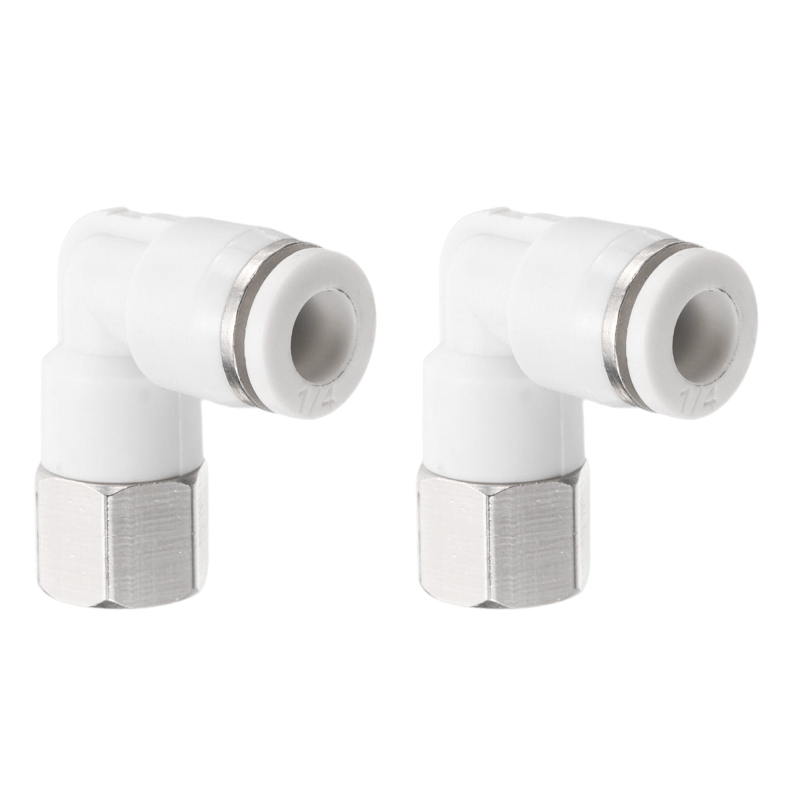 Uxcell 2pcs PLF1/4-N01 Pneumatic Female Elbow 1/4" Tube OD x 1/8" NPT ...