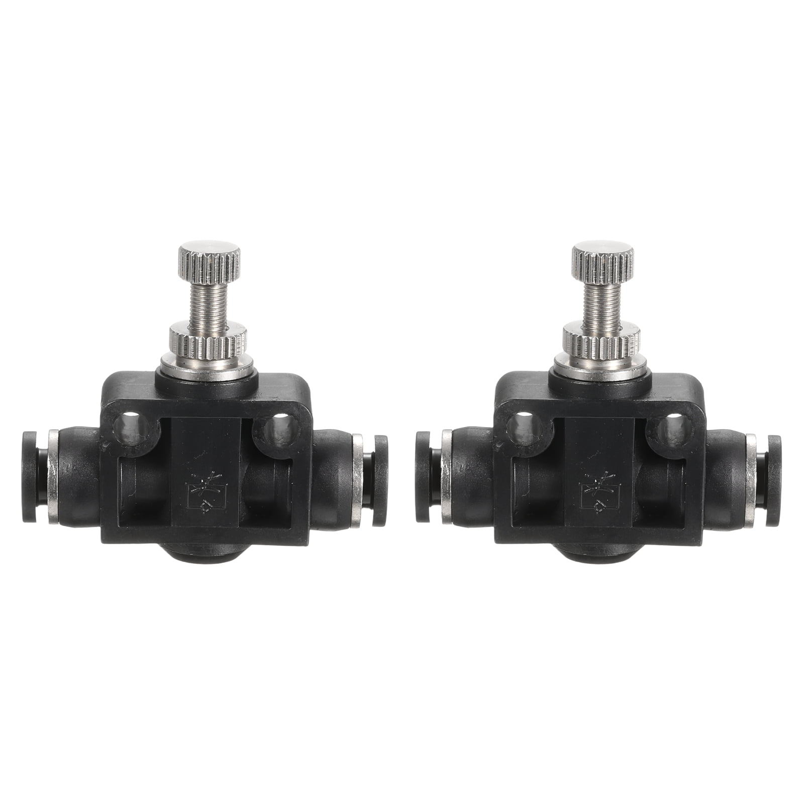 Uxcell 2pcs PSA-1/4 Air Flow Control Valve Push to Connect Fitting 1/4" OD x 1/4" OD In-Line ...