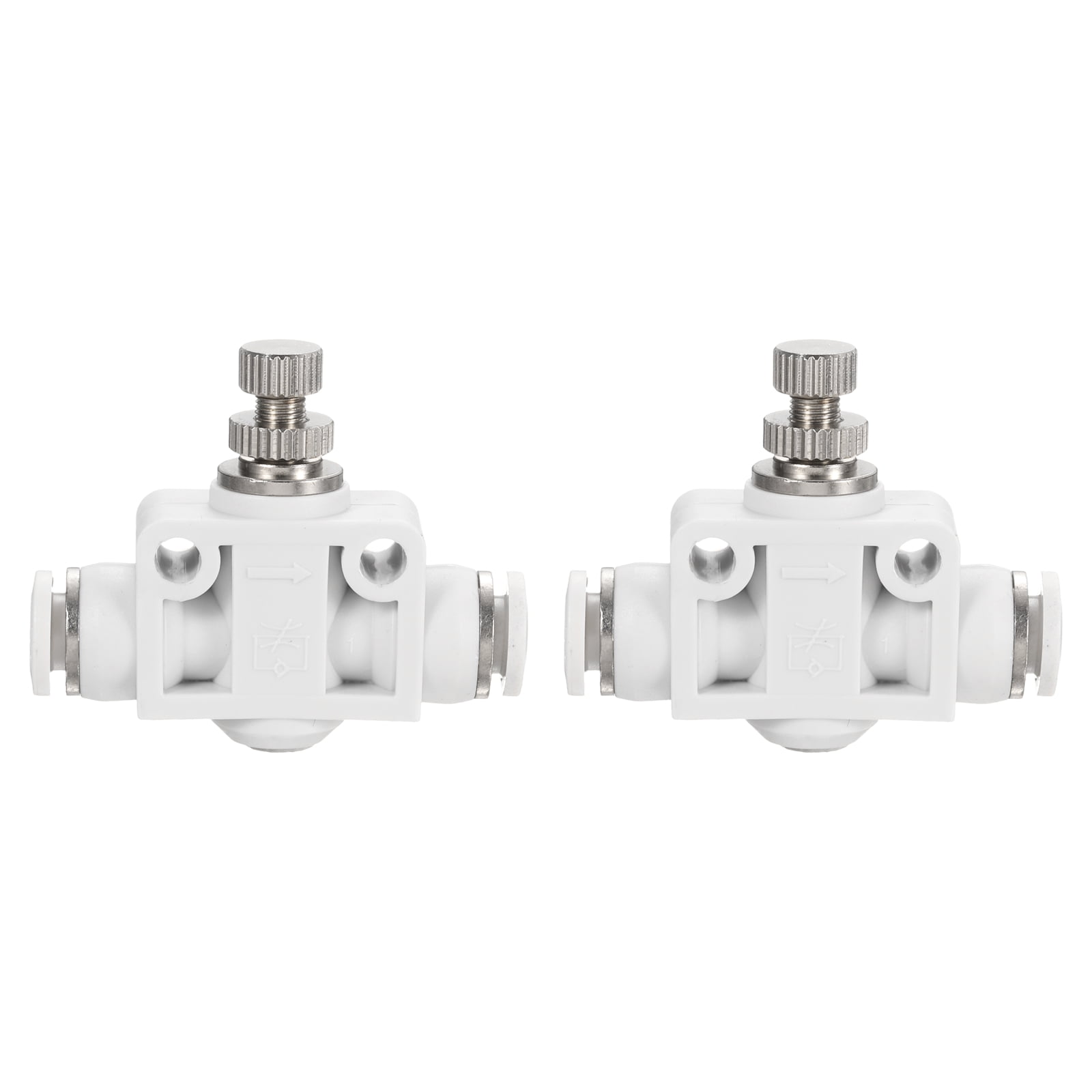 Uxcell 2pcs PSA-1/4 Air Flow Control Valve Push to Connect Fitting 1/4" OD x 1/4" OD In-Line ...