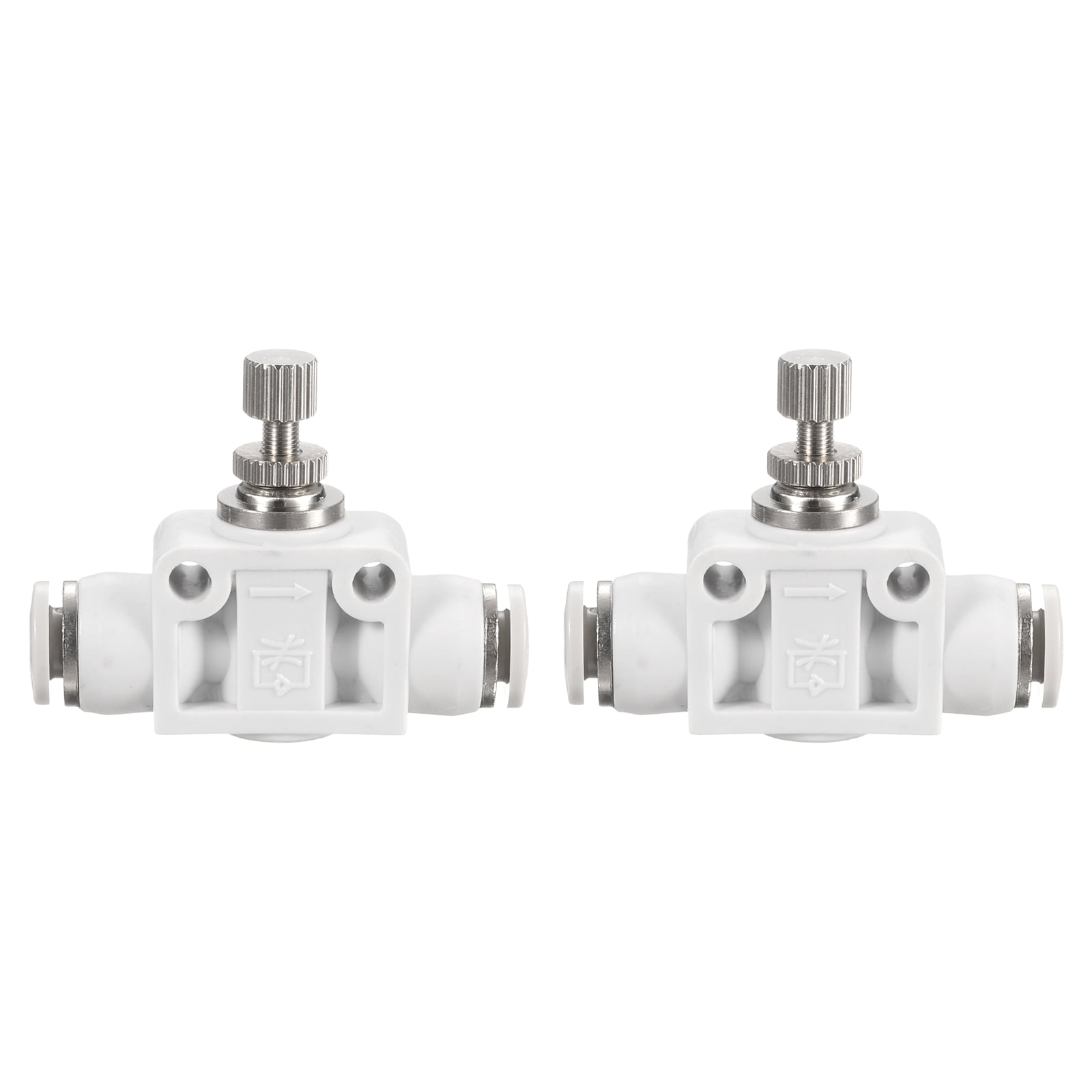 Uxcell 2pcs PSA-5/32 Air Flow Control Valve Push to Connect Fitting 1/4" OD x 1/4" OD In-Line ...