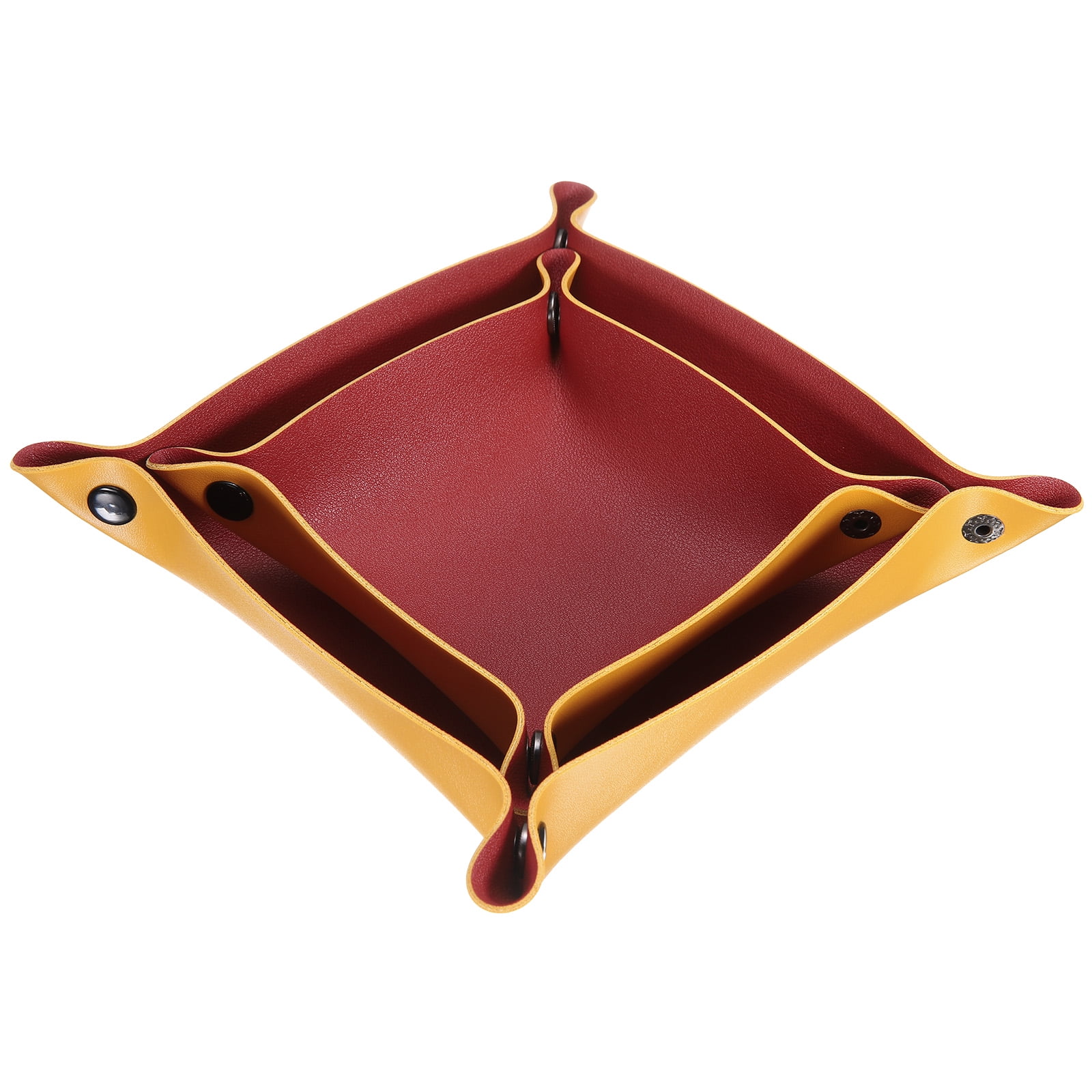 Uxcell 2pcs PU Leather Valet Tray Unisex Folding Small Catchall Tray ...