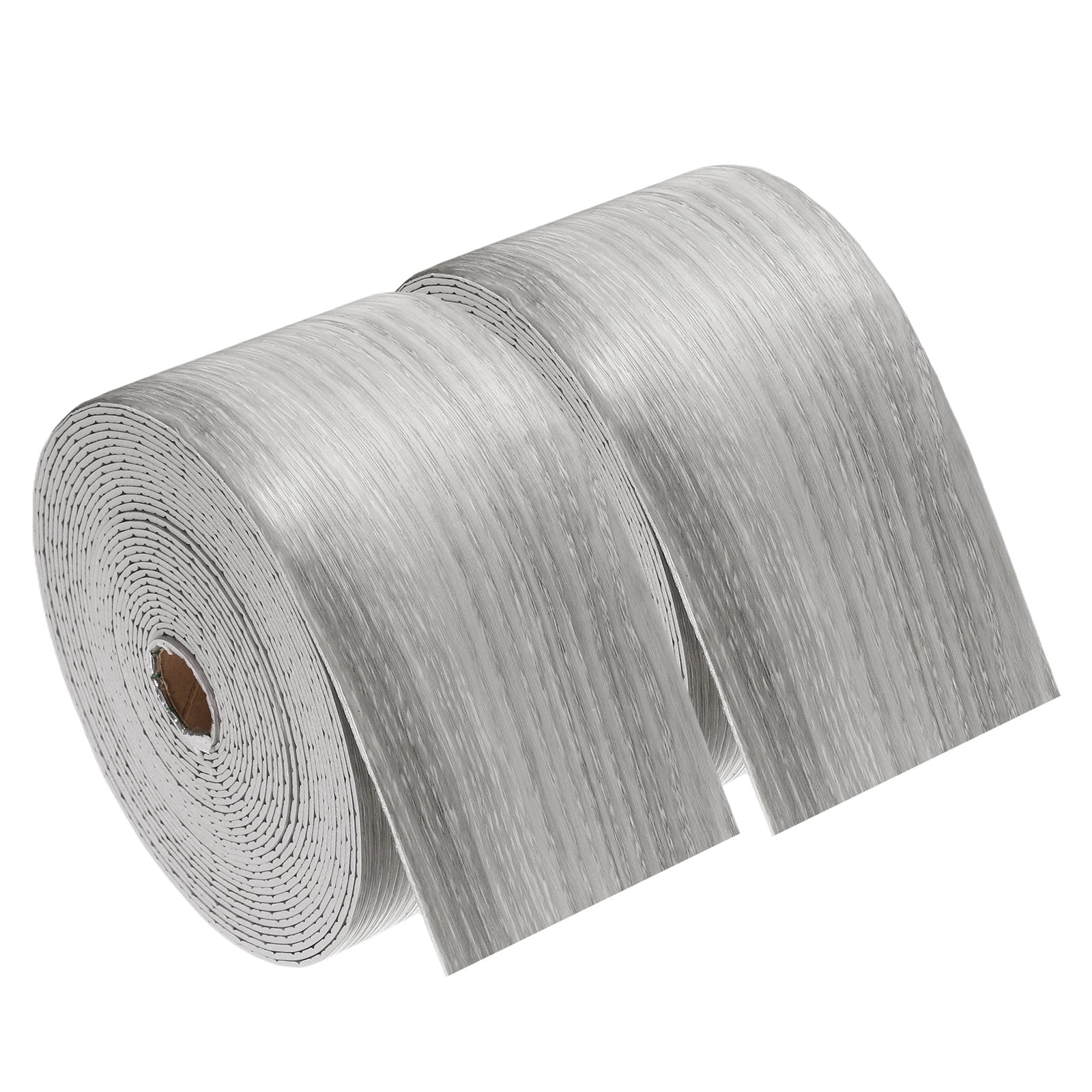 Uxcell 2pcs Peel and Stick Waterproof Wall Border, 4" x 394" Gray Wood ...