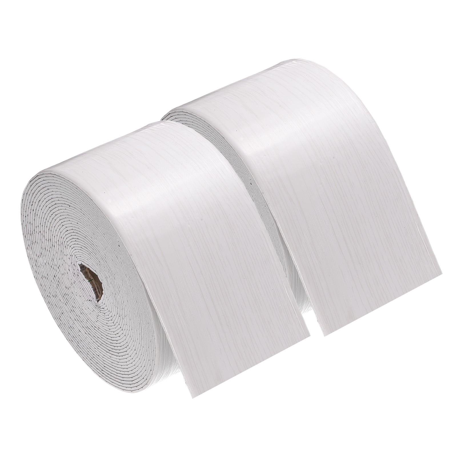 Uxcell 2pcs Peel and Stick Waterproof Wall Border, 4" x 394" White Wood ...