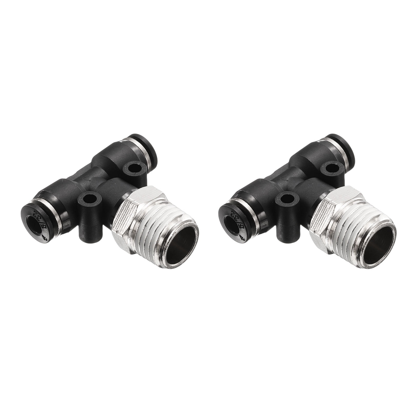 Uxcell 2pcs Pneumatic Male Branch Tee 5/32" Tube OD x 1/4" NPT Thread ...