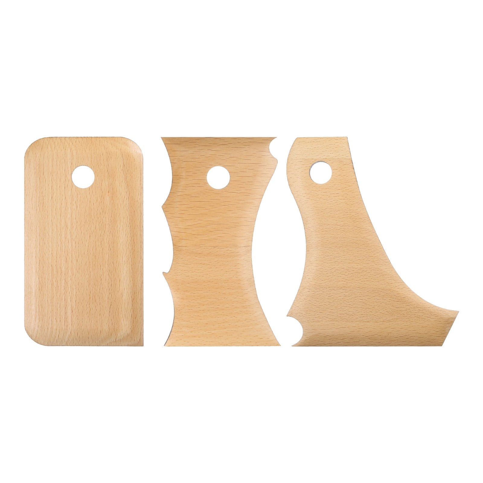 Uxcell 3pcs Pottery Ribs Trimming Tools Beech Pottery Profile Bundle ...