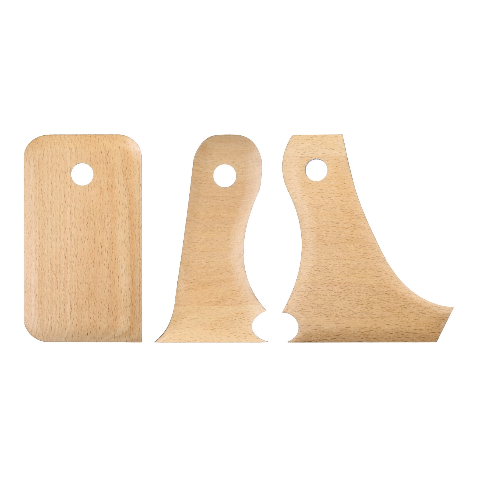 Uxcell 3pcs Pottery Ribs Trimming Tools Beech Pottery Profile Curved Bundle Shaping - Walmart.com